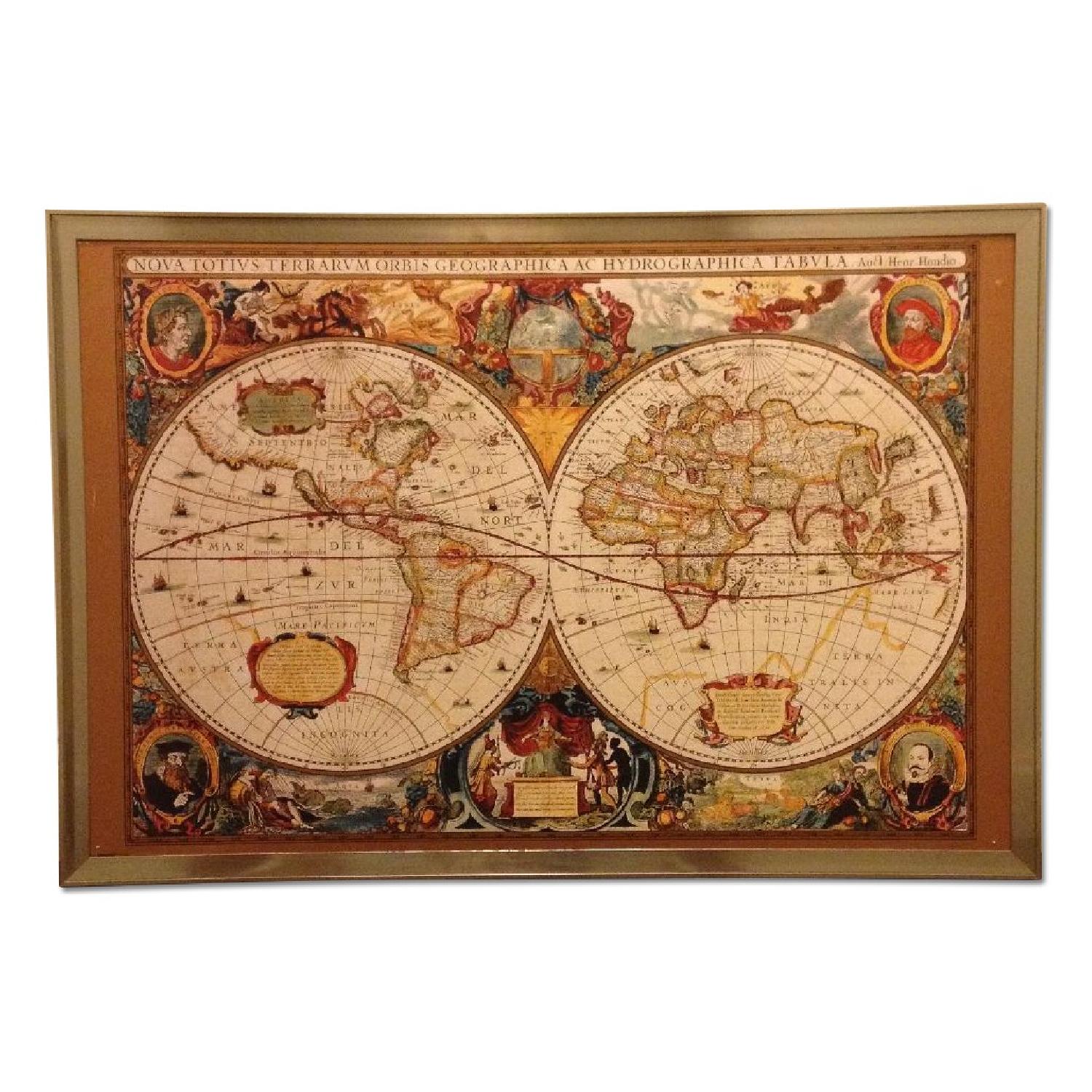 Framed World Map - AptDeco