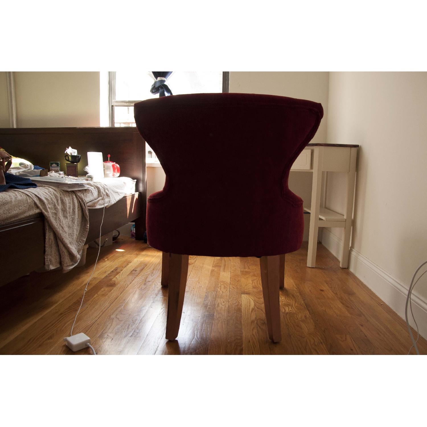 Target Red Velvet Wingtip Chair - AptDeco