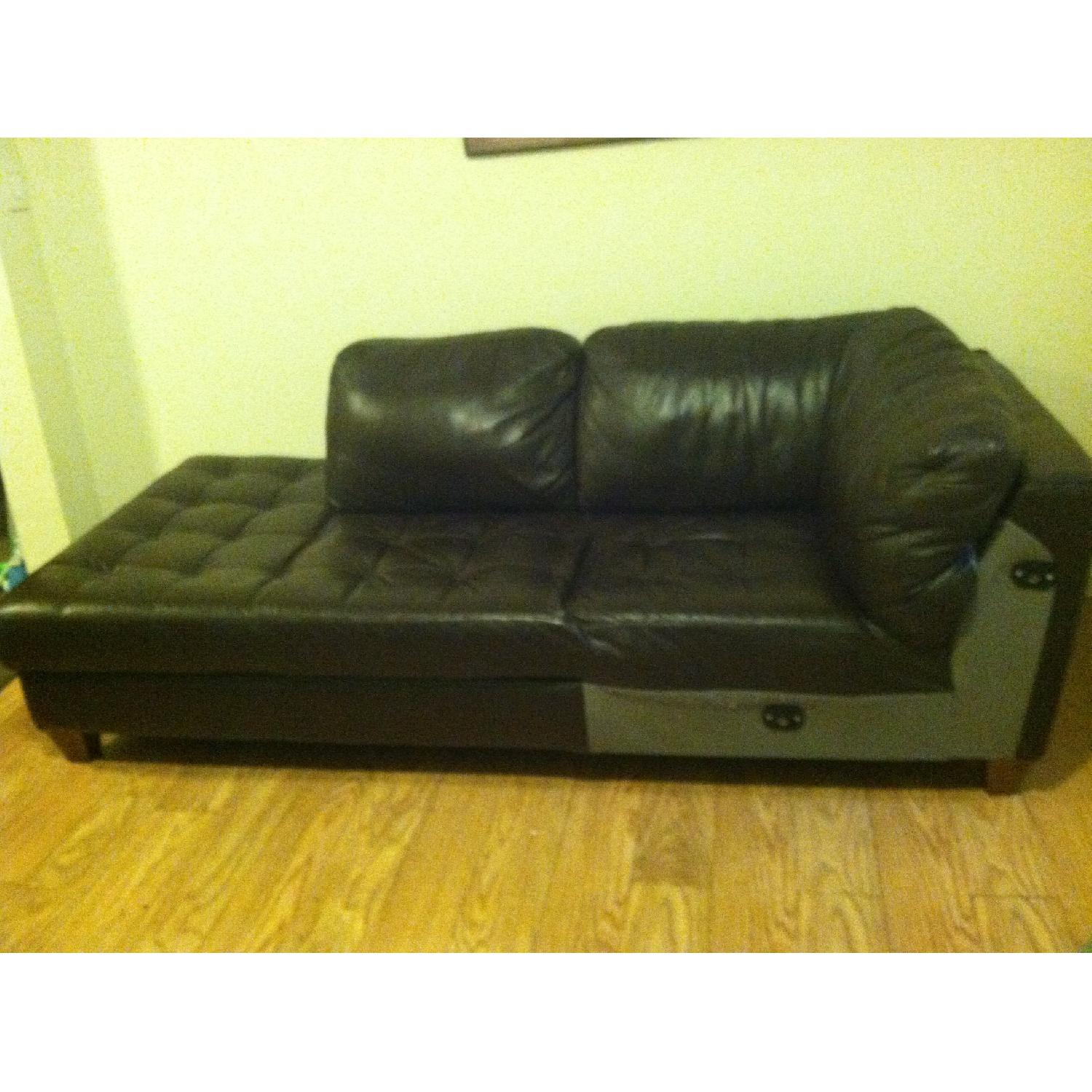 Room & Board Chaise Leather Half Sectional Sofa - AptDeco