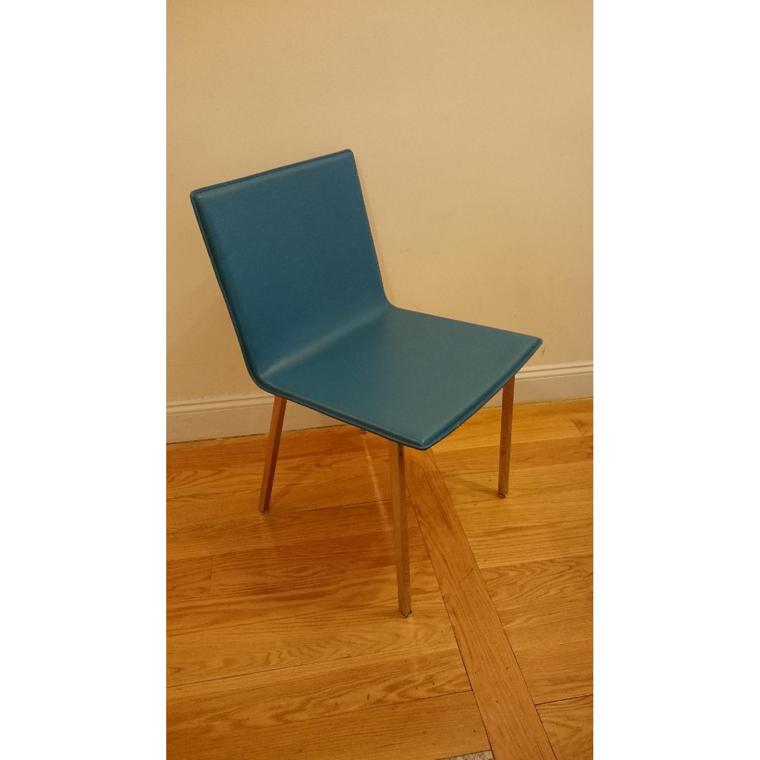 CB2 Phoenix Blue Chairs - Pair - AptDeco