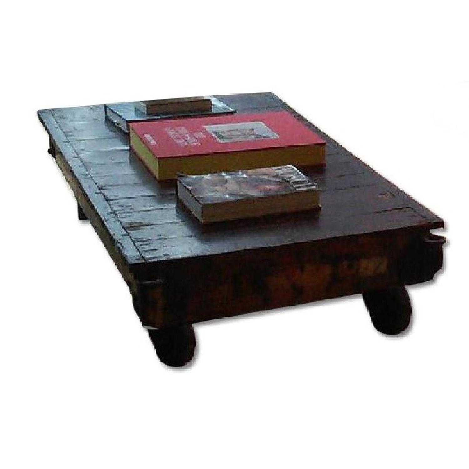 Vintage Railroad Cart Coffee Table - AptDeco