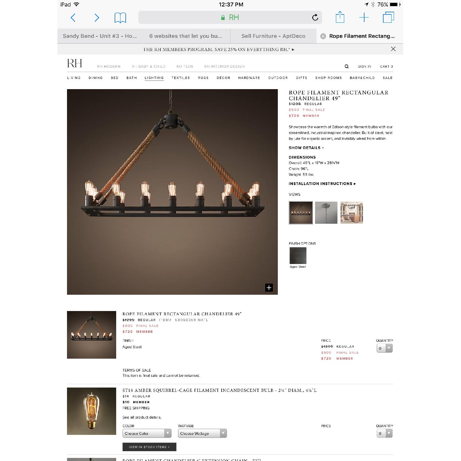 Restoration Hardware Rope Filament Collection - AptDeco