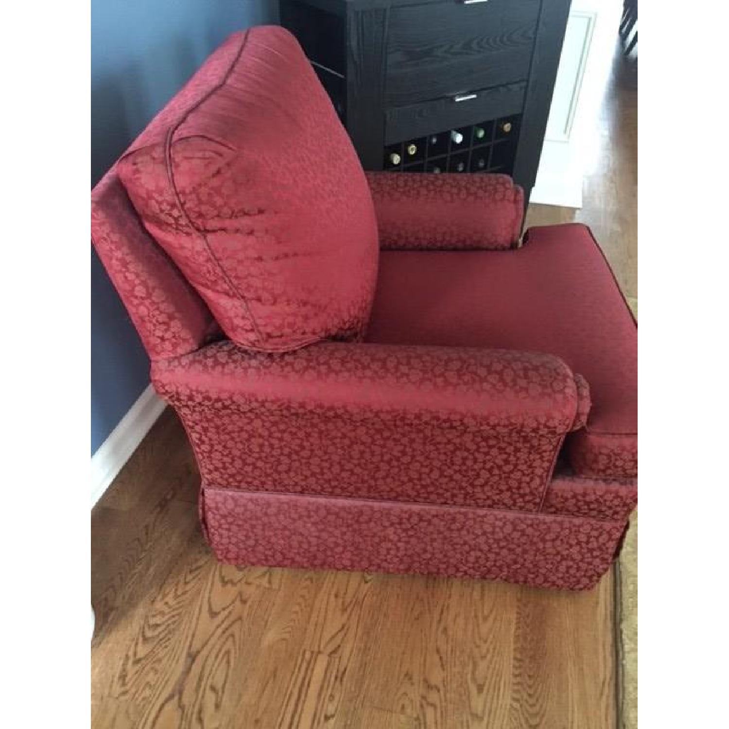 Ethan Allen Mr. Swivel Rocker in Red - AptDeco