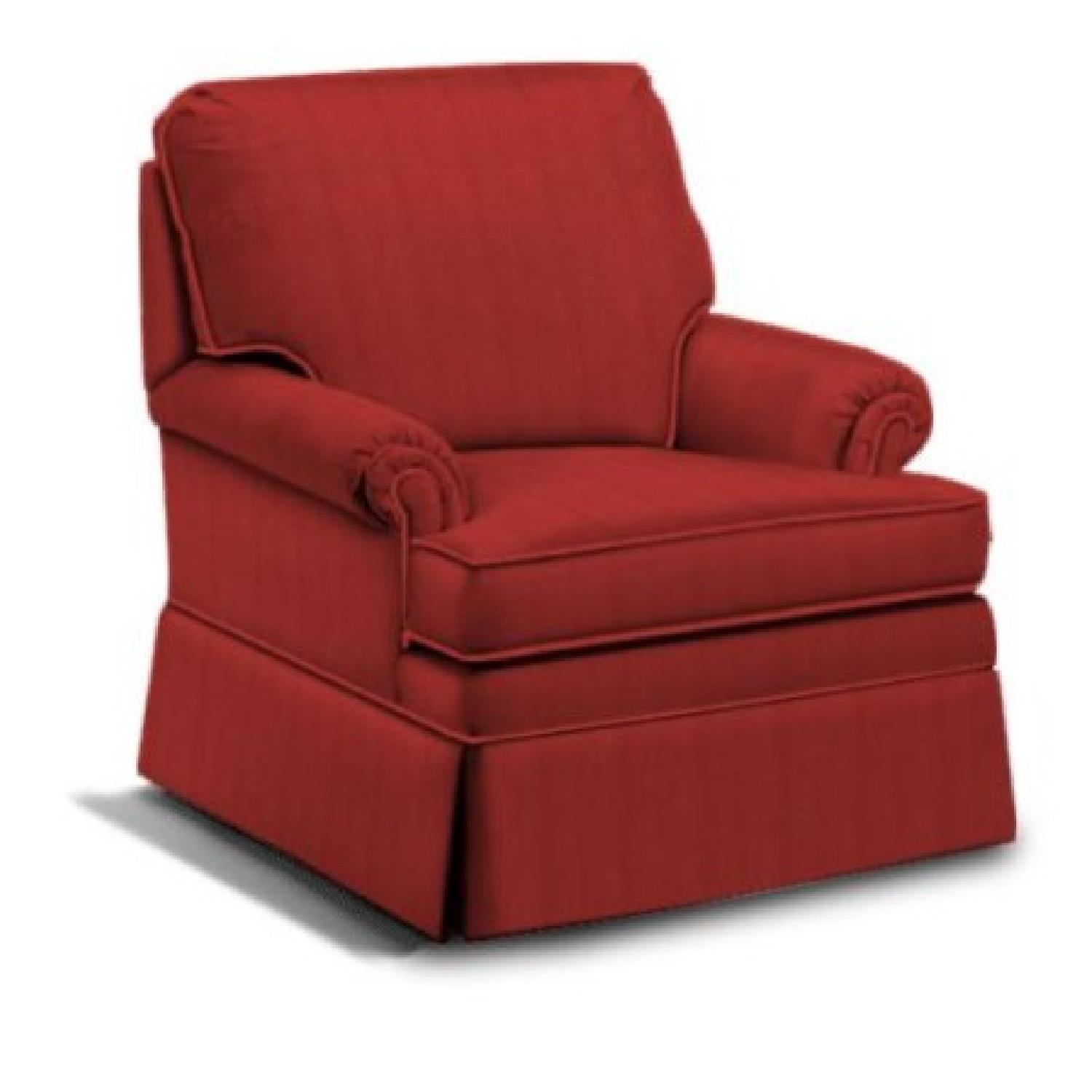 Ethan Allen Mr. Swivel Rocker in Red - AptDeco