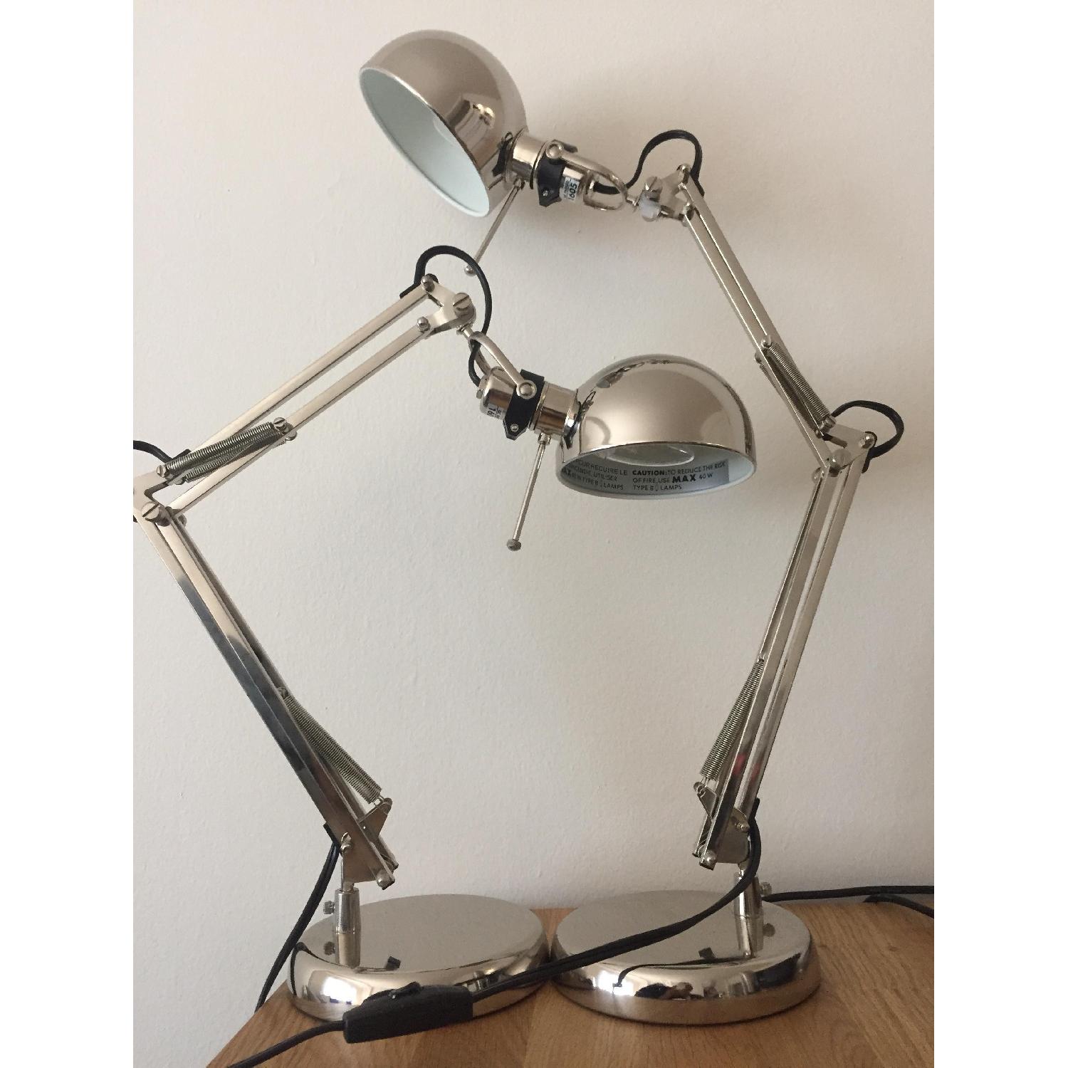 Ikea Forsa Nickel Plated Work Lamps w/ LED Bulb - AptDeco