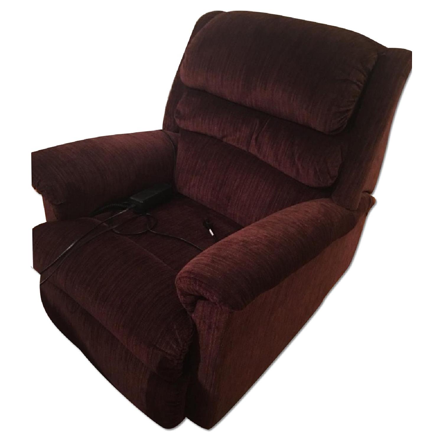 Maroon Fabric Recliner Chair - AptDeco