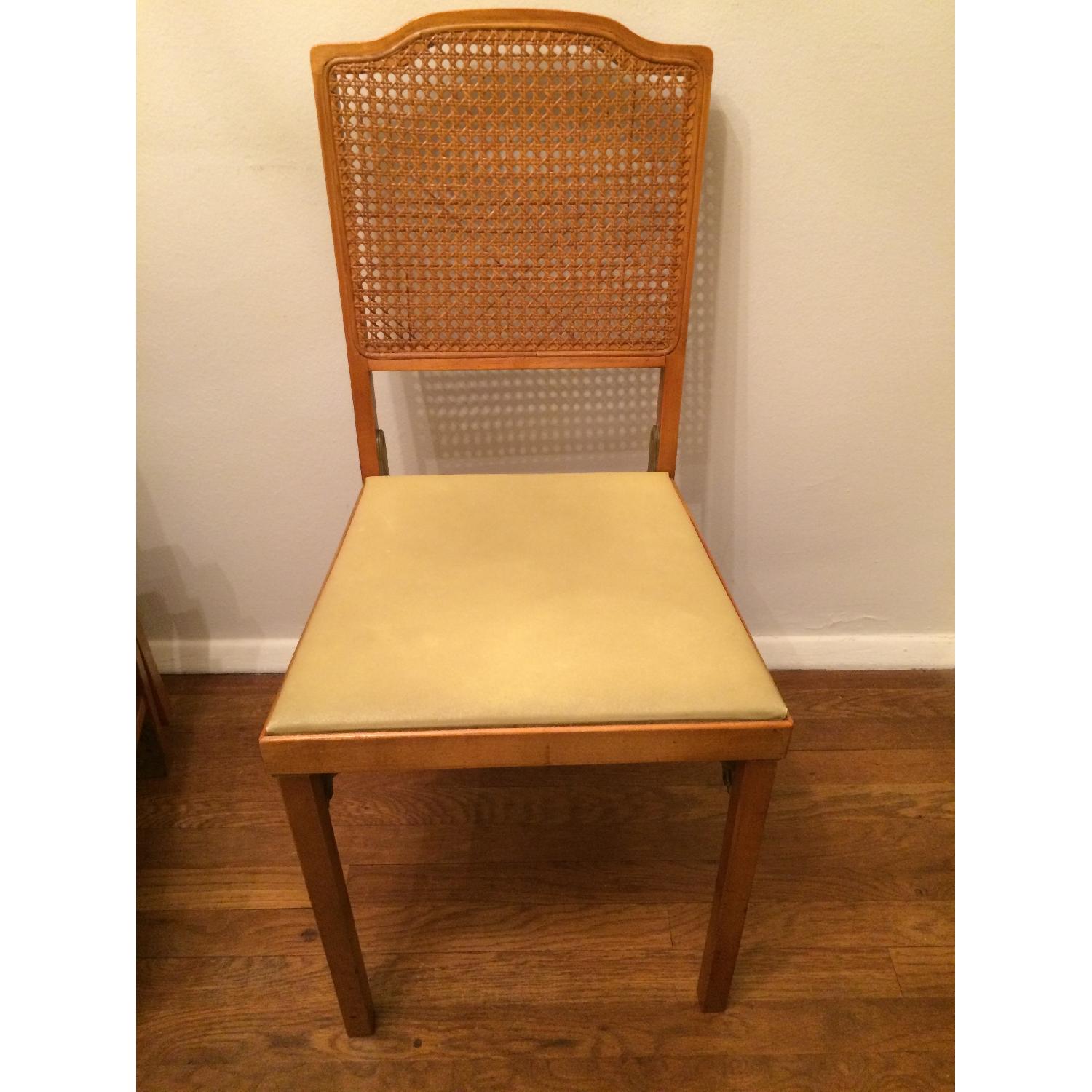 Leg-O-Matic Wood Folding Chair w/ Cushioned Seats - AptDeco