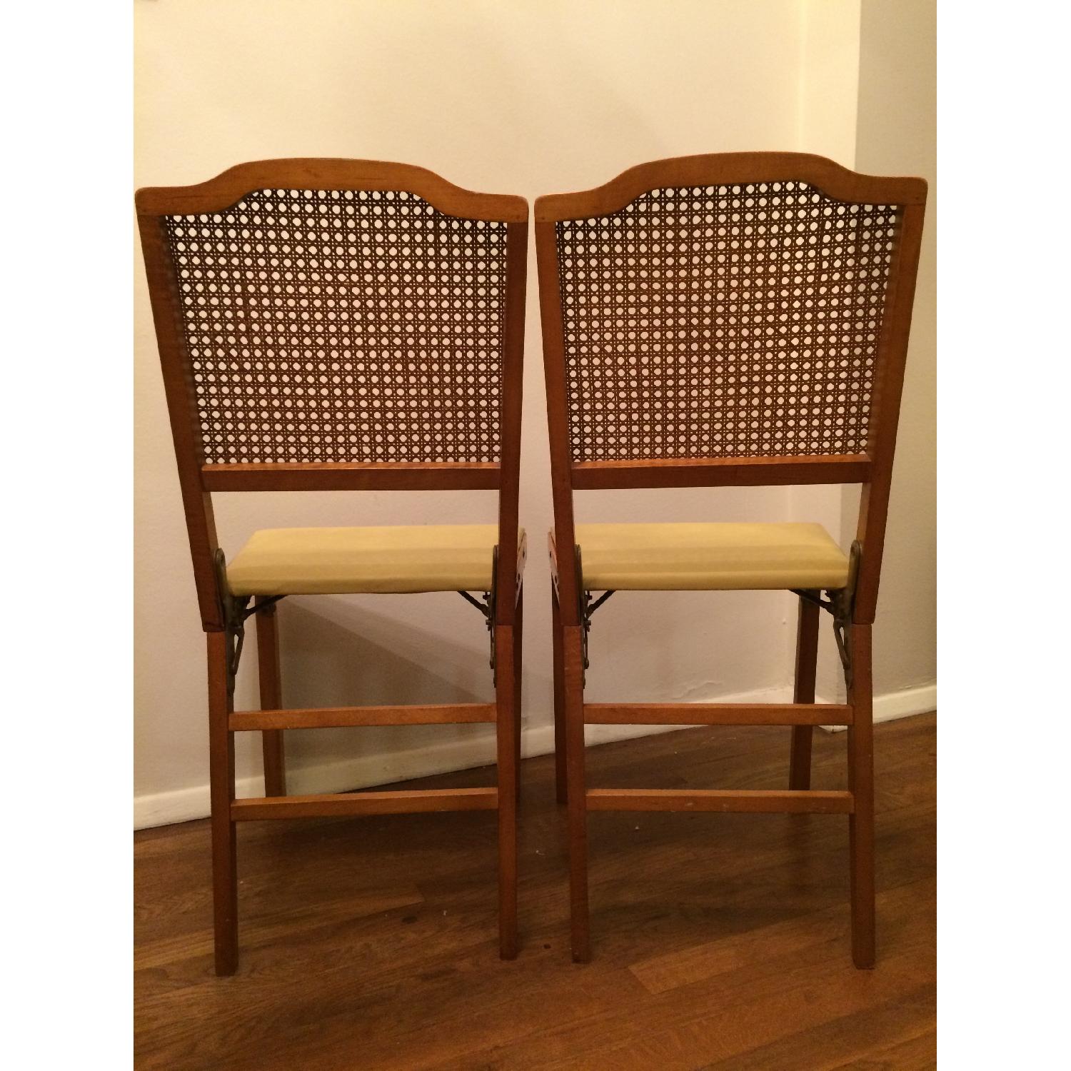 Leg-O-Matic Wood Folding Chair w/ Cushioned Seats - AptDeco