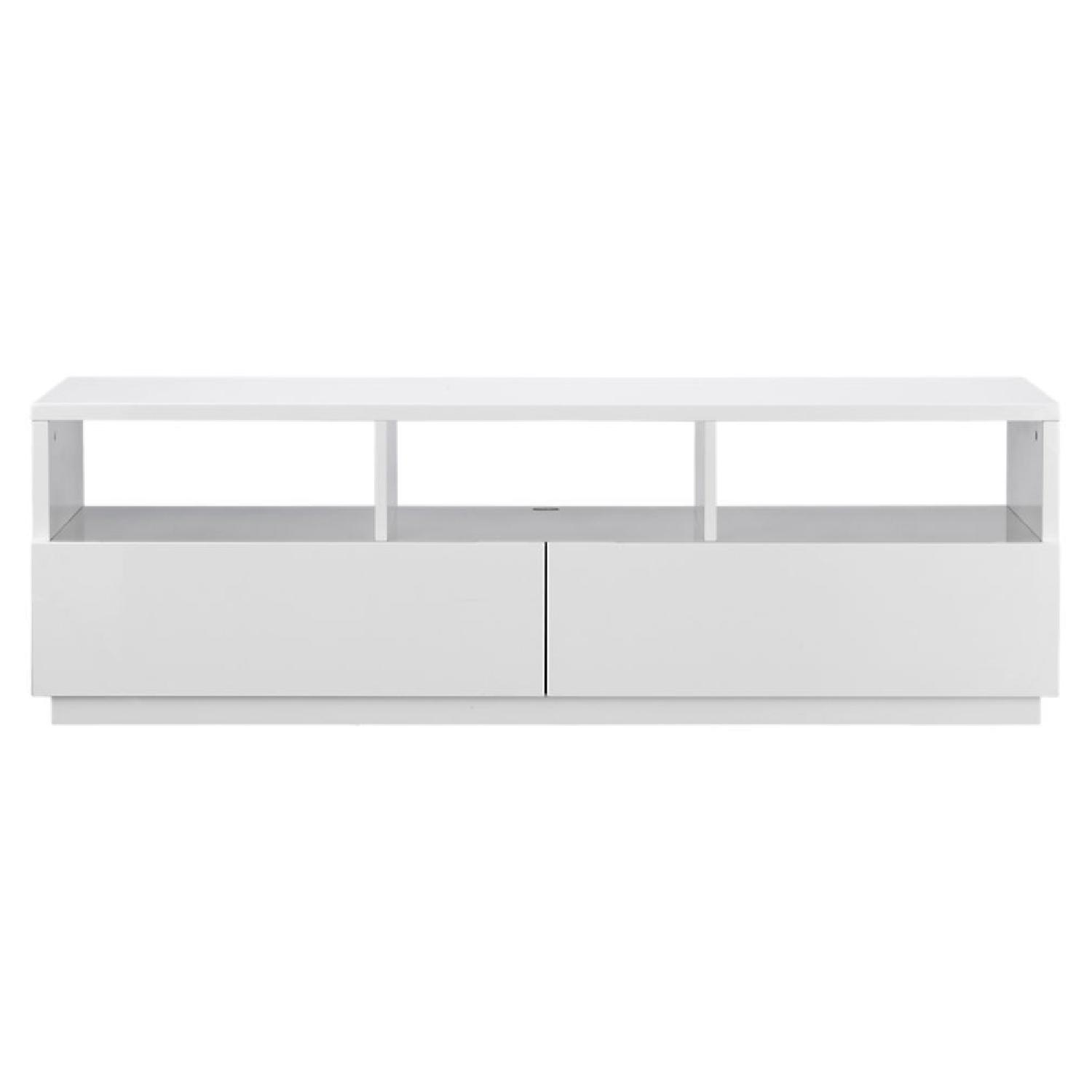 CB2 Chill Media Console in Glossy White - AptDeco