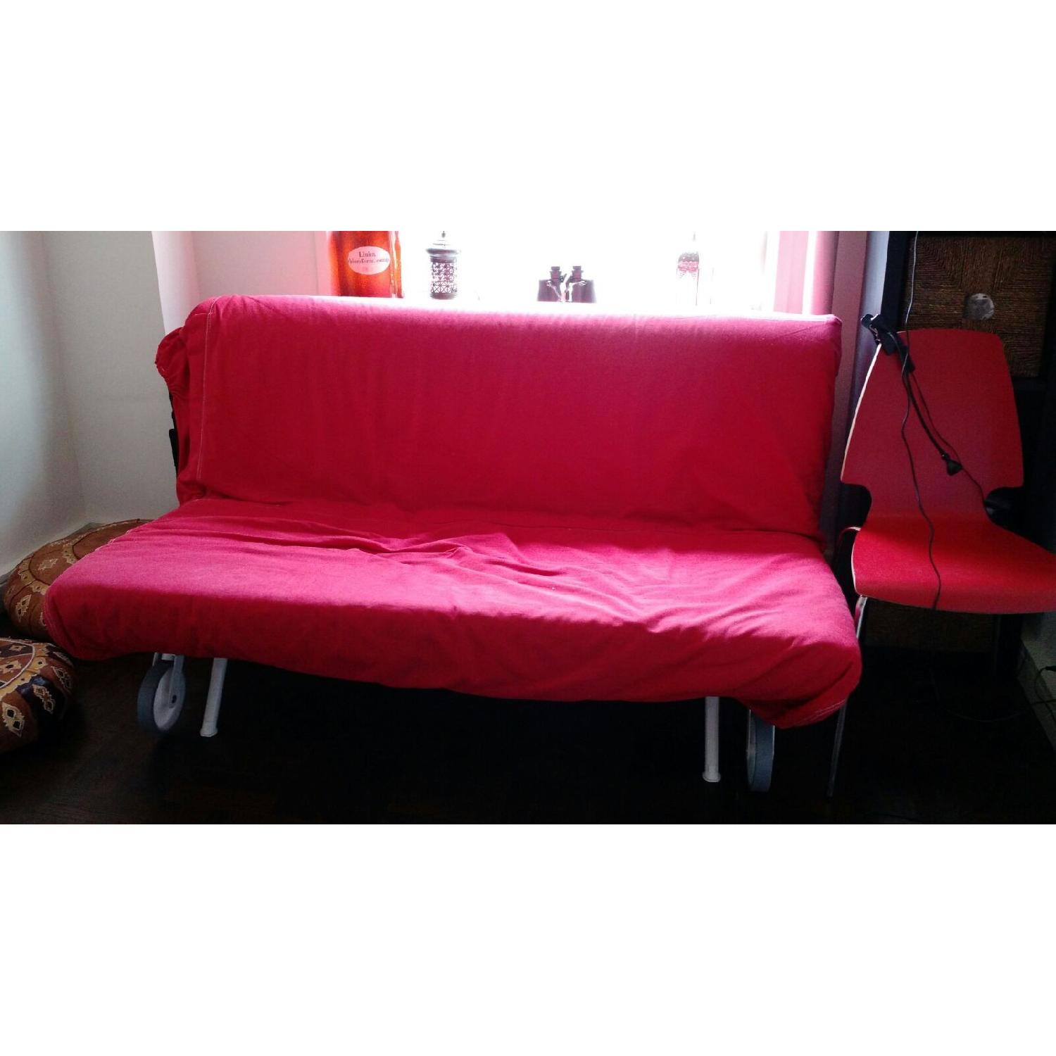 Ikea PS Murbo Sleeper Sofa in Red - AptDeco