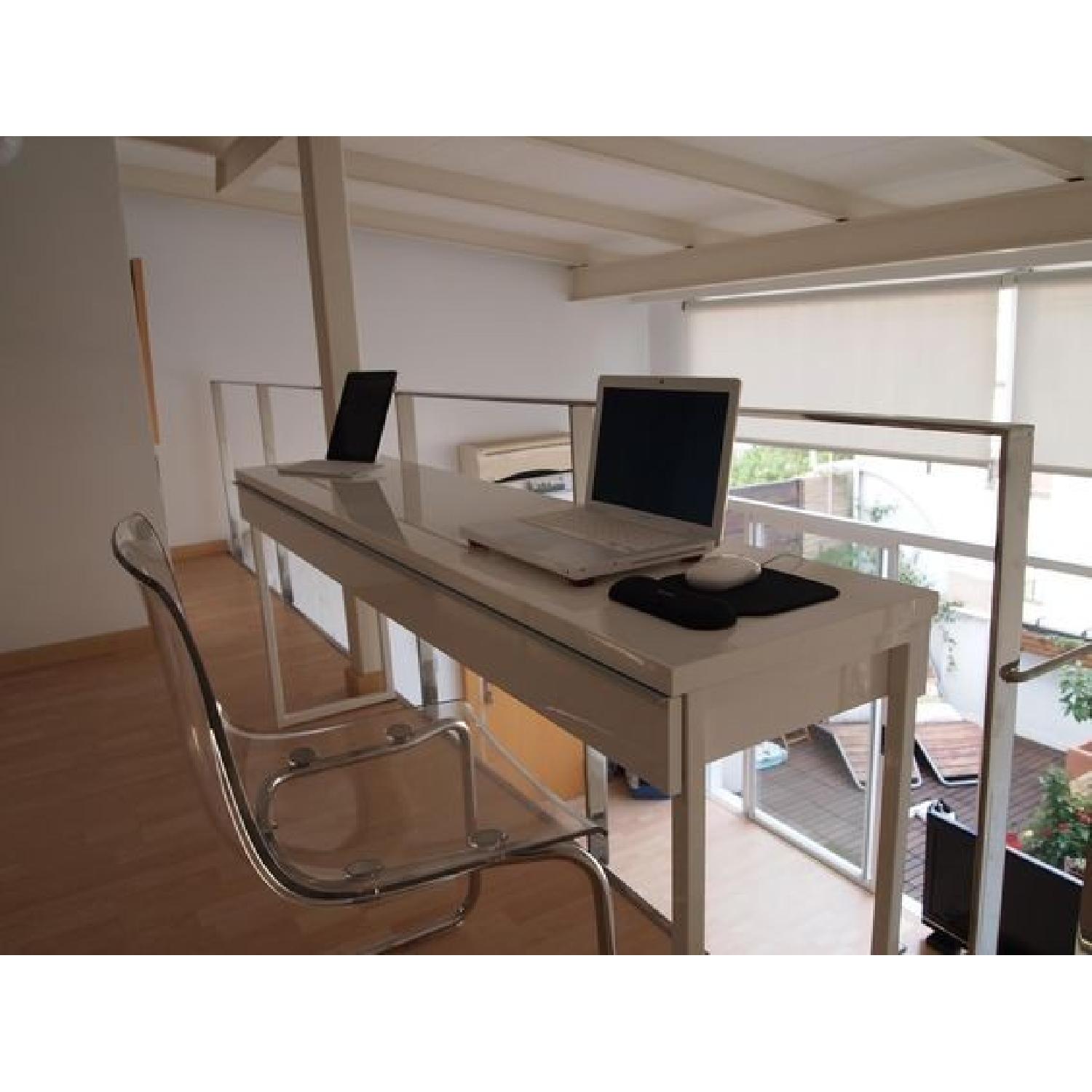 Ikea Long High Gloss Desk - AptDeco