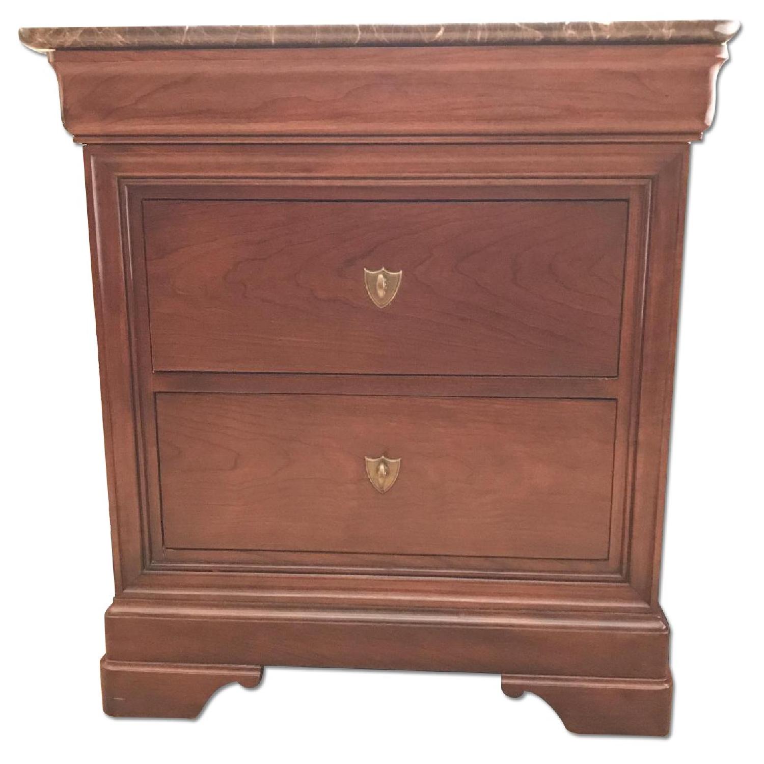 Stickley La Rochelle Collection Night Stand w/ Marble Top - AptDeco
