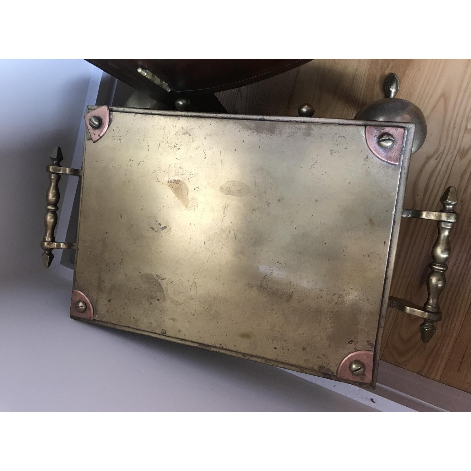 Antique English Brass Footman/Fire Stool - AptDeco