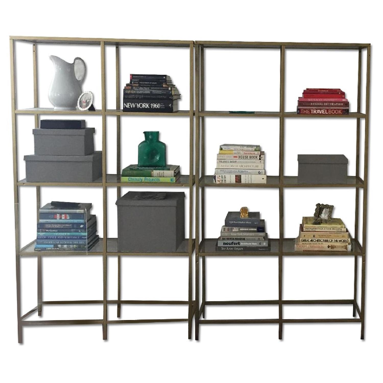 Ikea Vittsjo Metal & Glass Shelving Units - AptDeco
