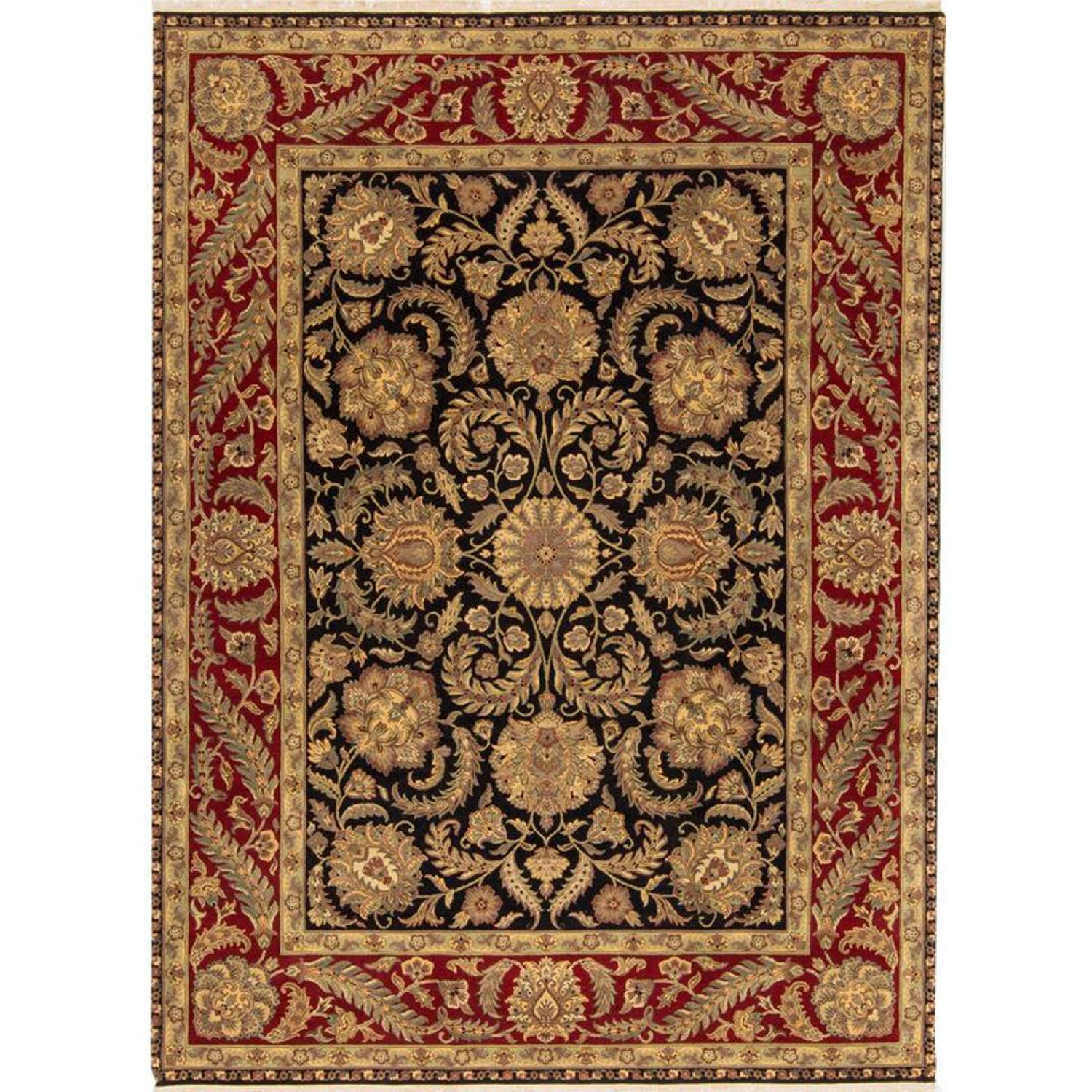 Magnolia Trinity Black/Rust Rug - AptDeco