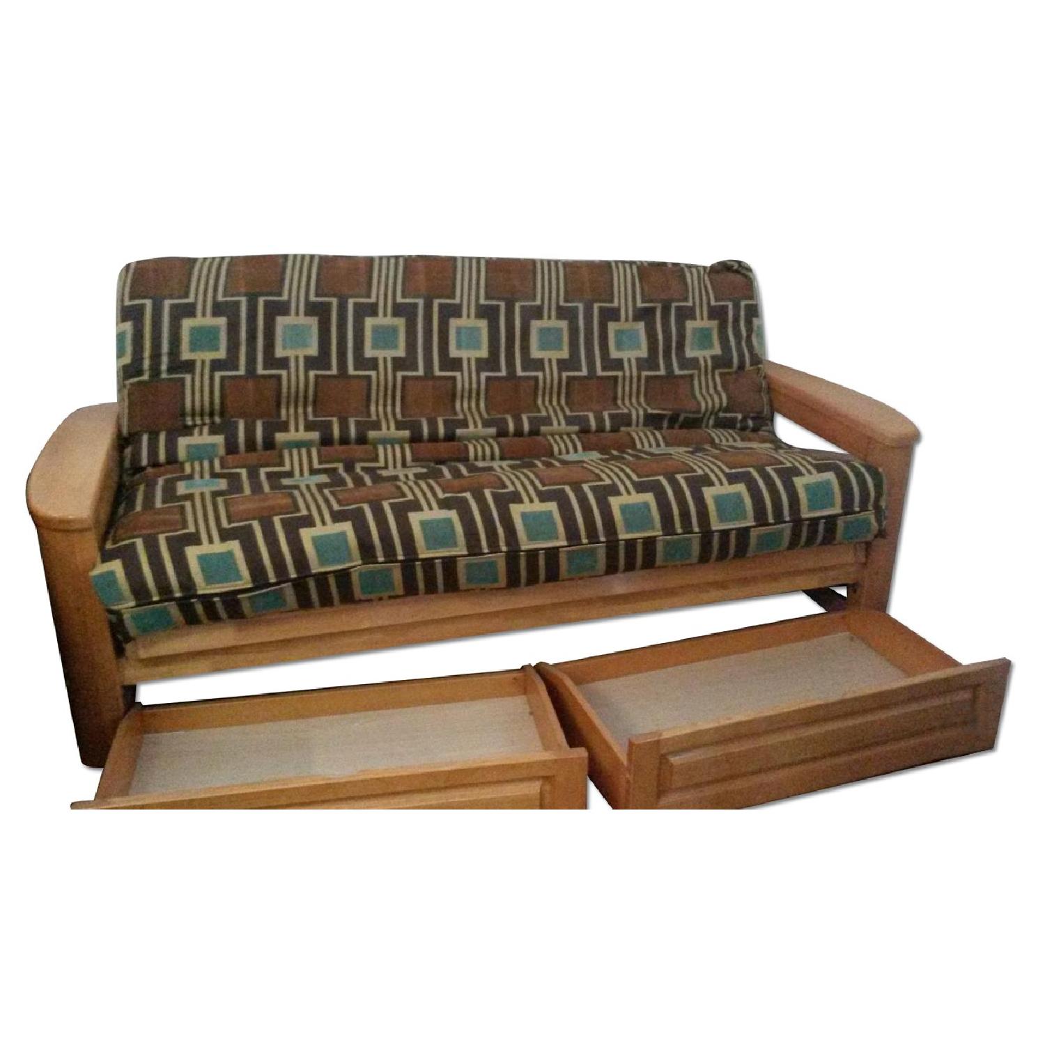 Wood Frame Sleeper Sofa w/ Storage - AptDeco