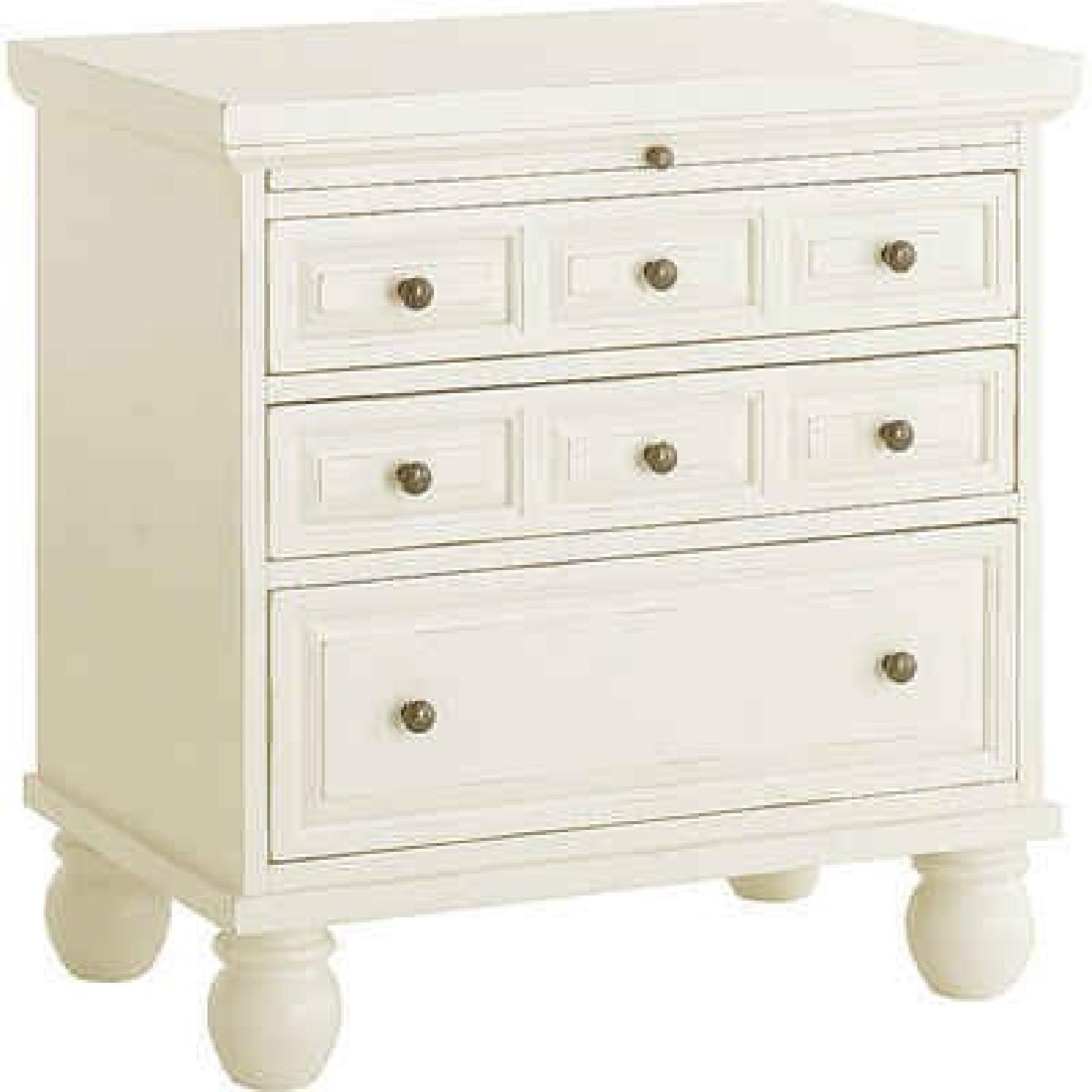 Pier 1 Ashworth Antique White Bedside Chest - AptDeco