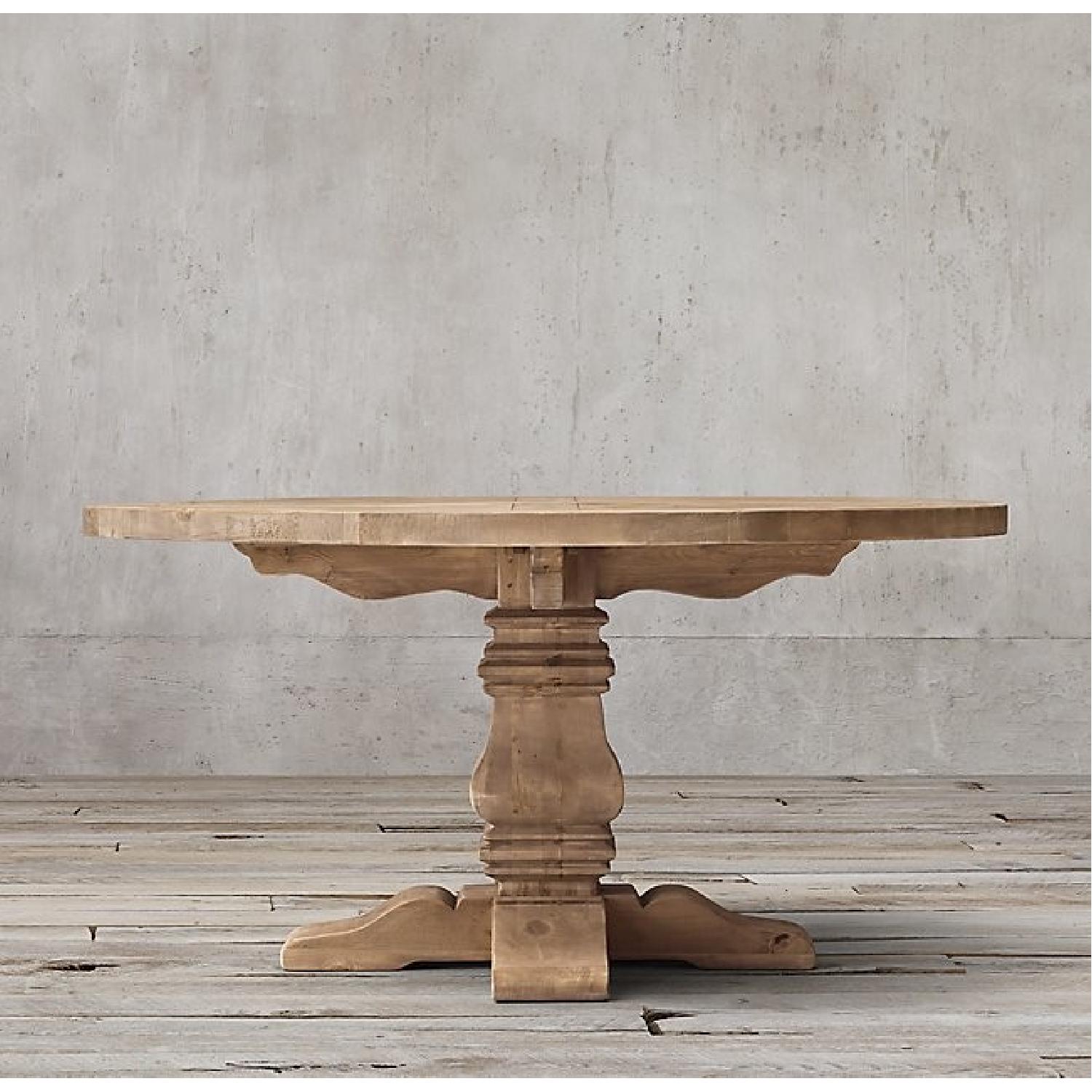 Restoration Hardware Salvaged Wood Round Dining Table - AptDeco
