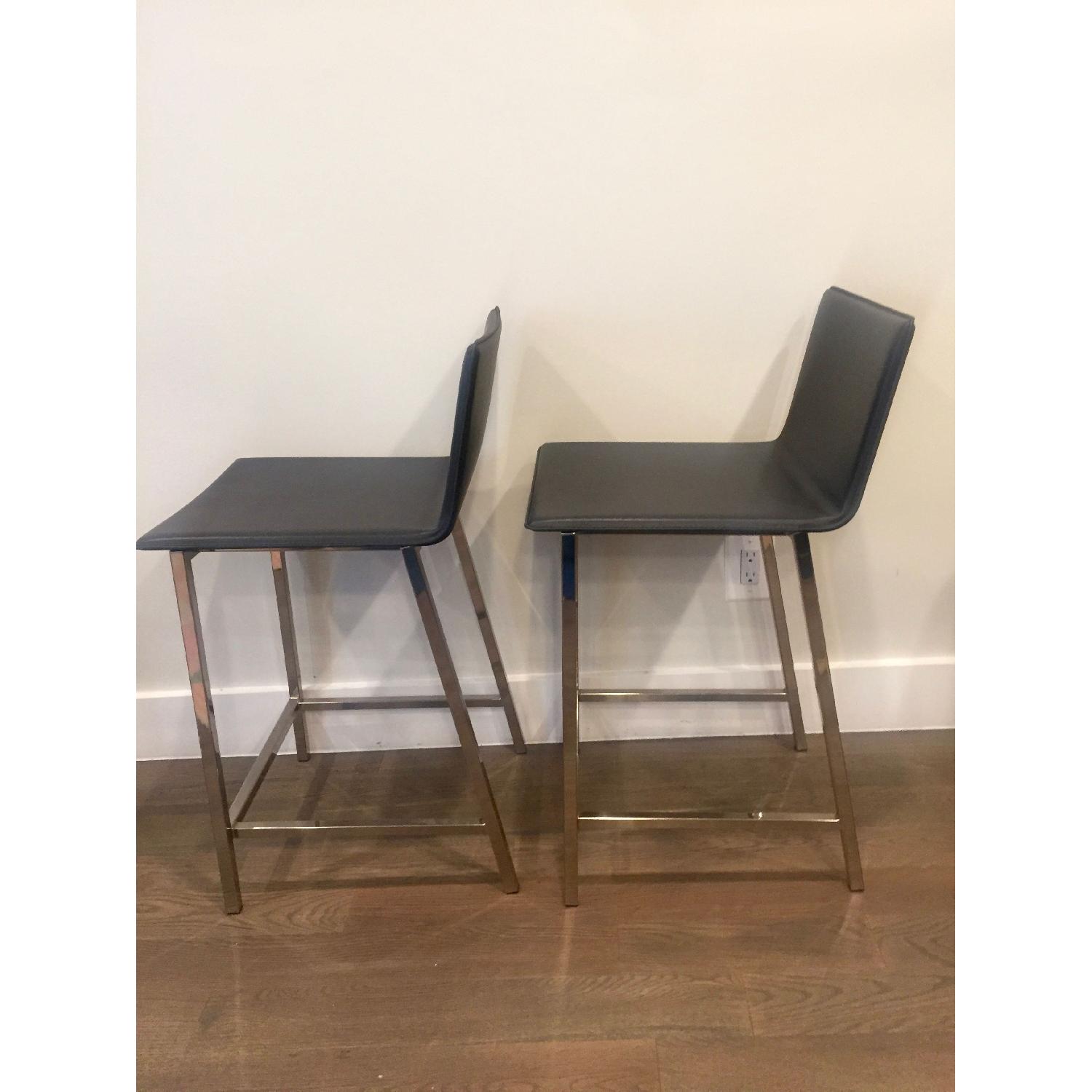 CB2 Phoenix Carbon Grey Counter Stools/Bar Chairs - AptDeco