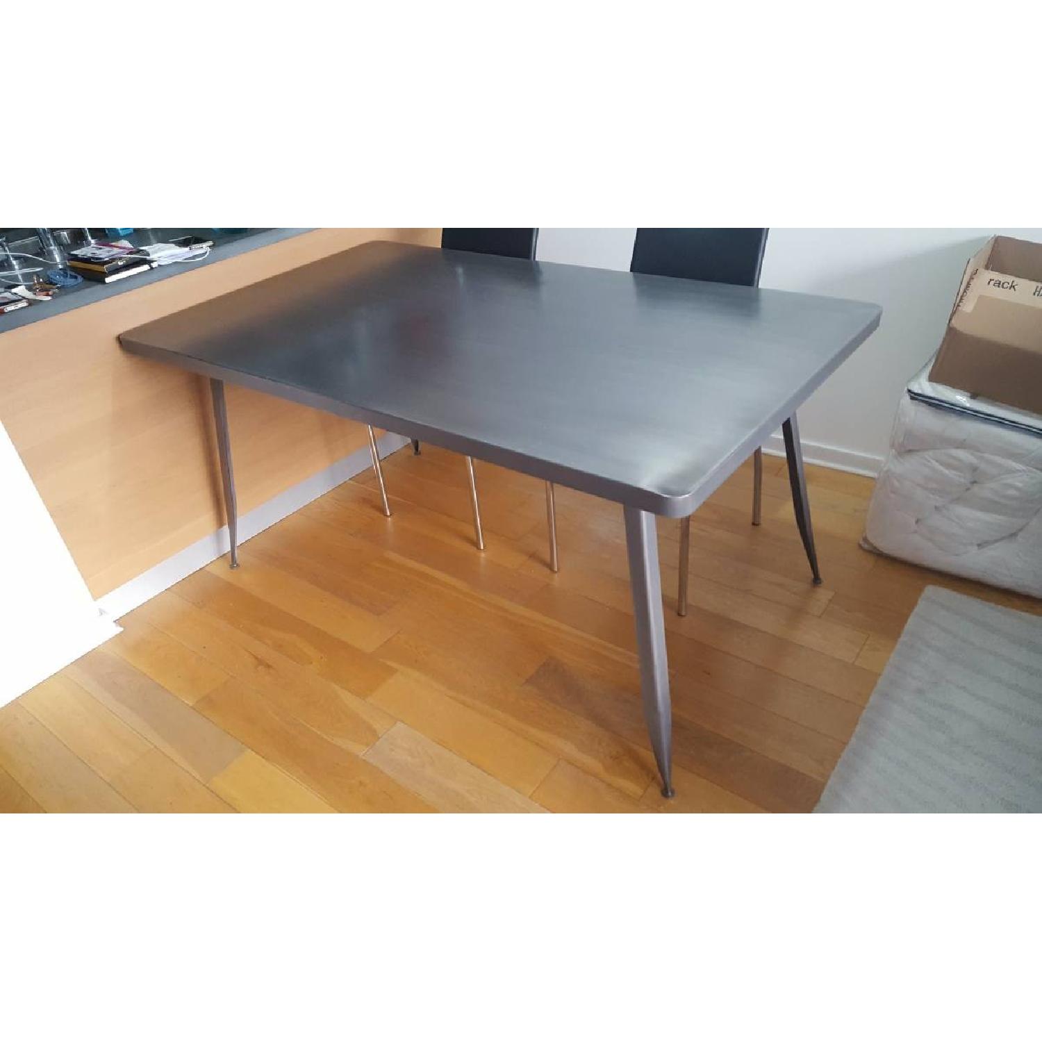 CB2 Draught Metal Dining Table - AptDeco