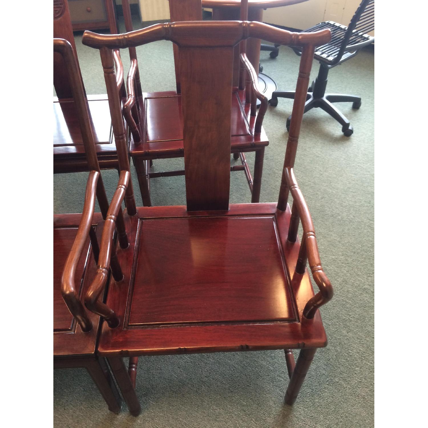 Cherry Wood Dining Chairs - Set of 4 - AptDeco