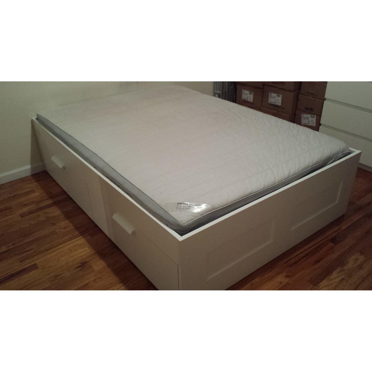 Ikea Brimnes Full-Size 4-Drawer Bed Frame - AptDeco