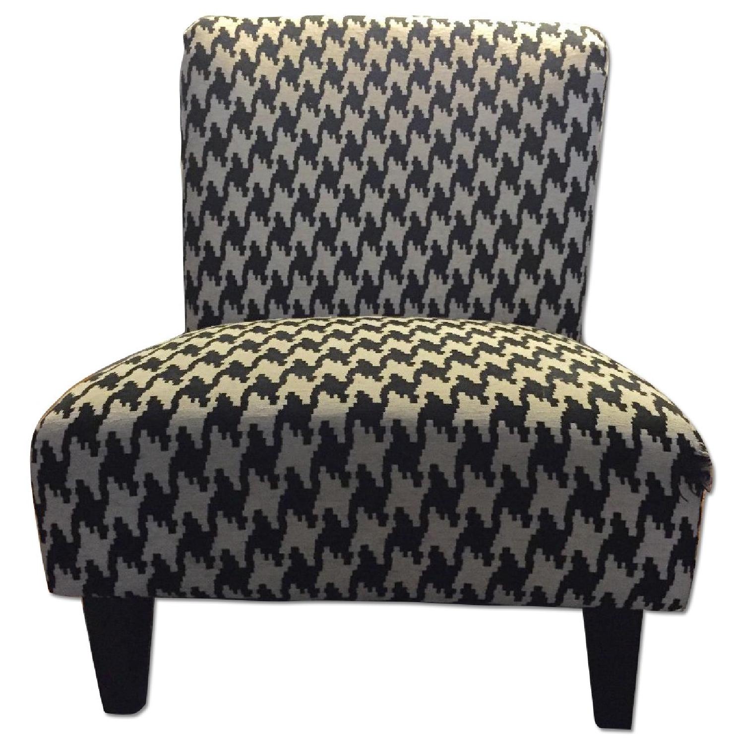 Houndstooth Black & White Accent Chair - AptDeco