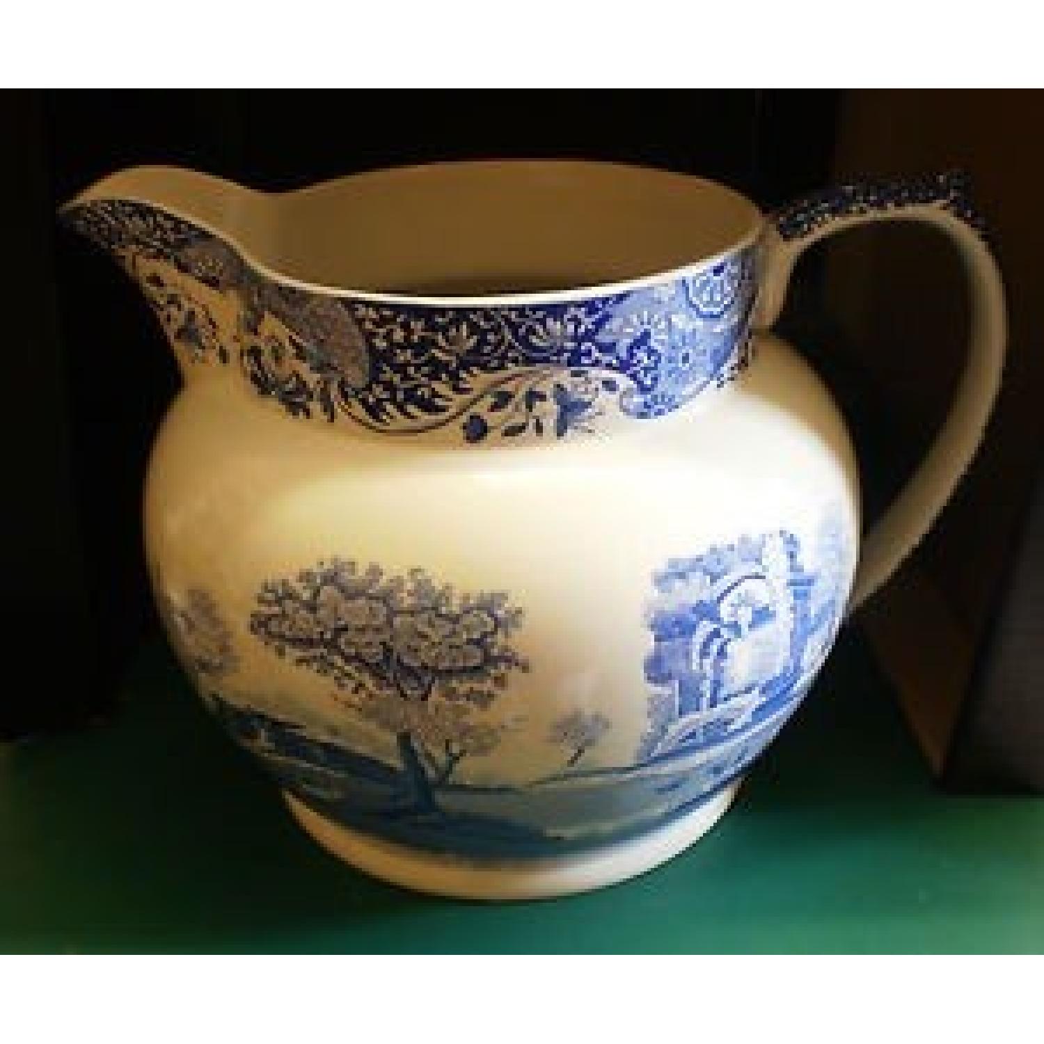Spode Blue Italian Large Water/Dutch Pitcher - AptDeco