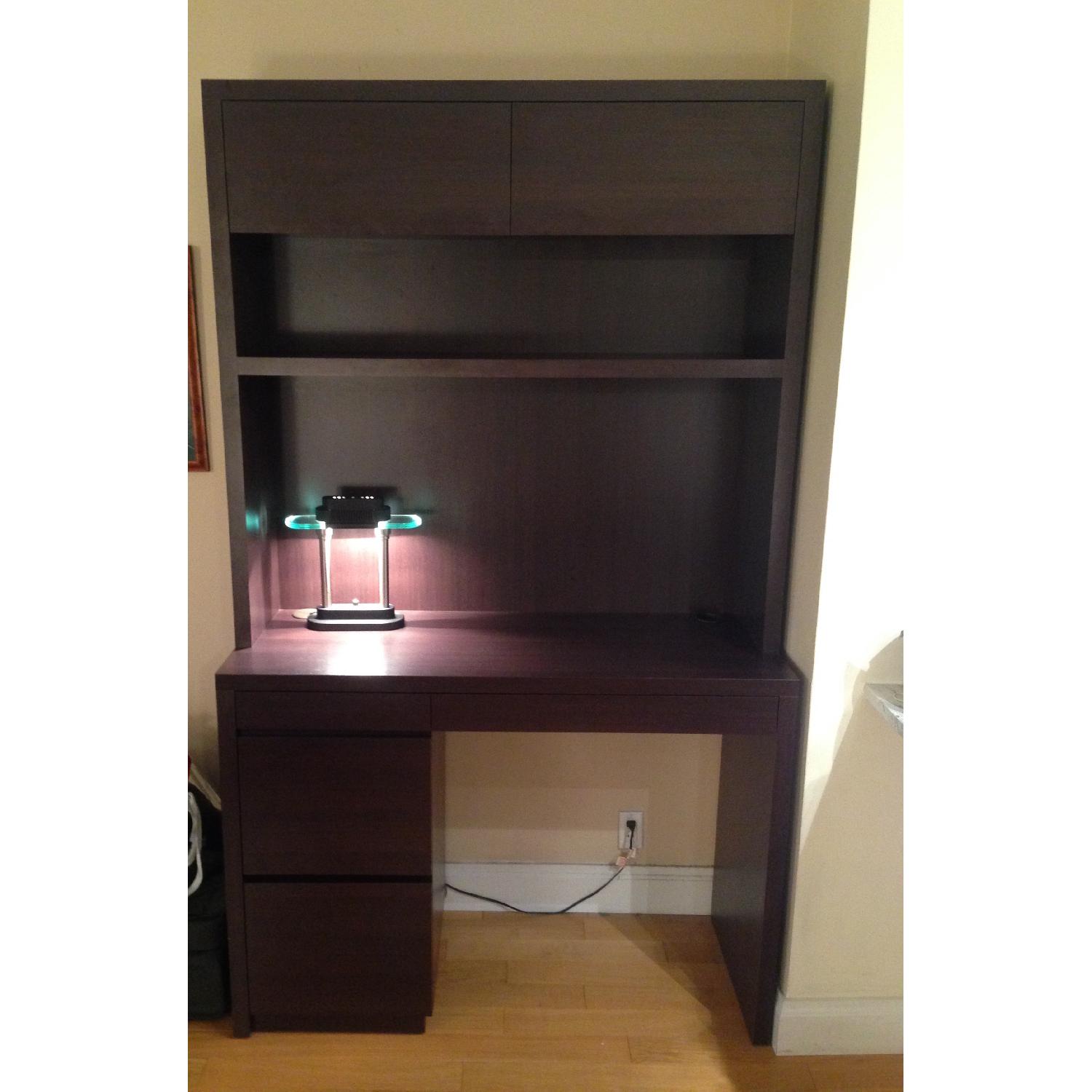 Manhattan Cabinetry Custom Desk with Drawers and Shelf Space - AptDeco