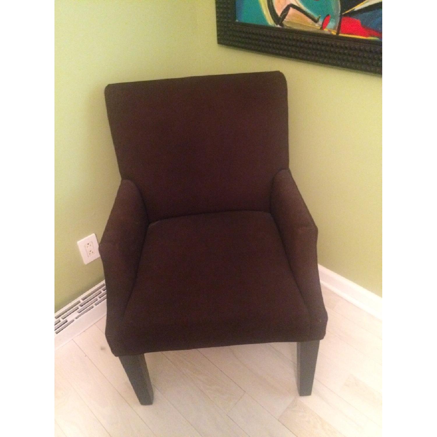 Brown Suede Accent Chair - AptDeco