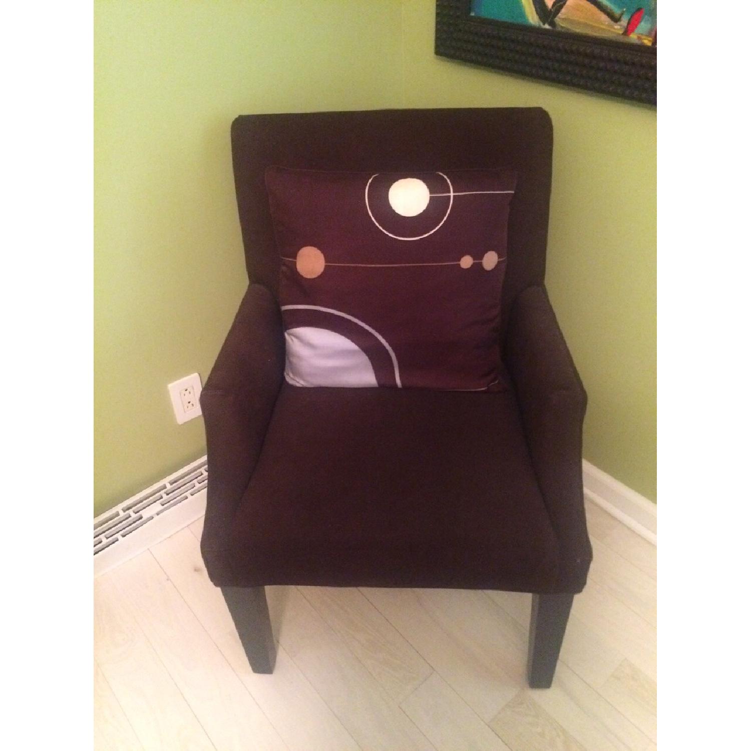 Brown Suede Accent Chair - AptDeco