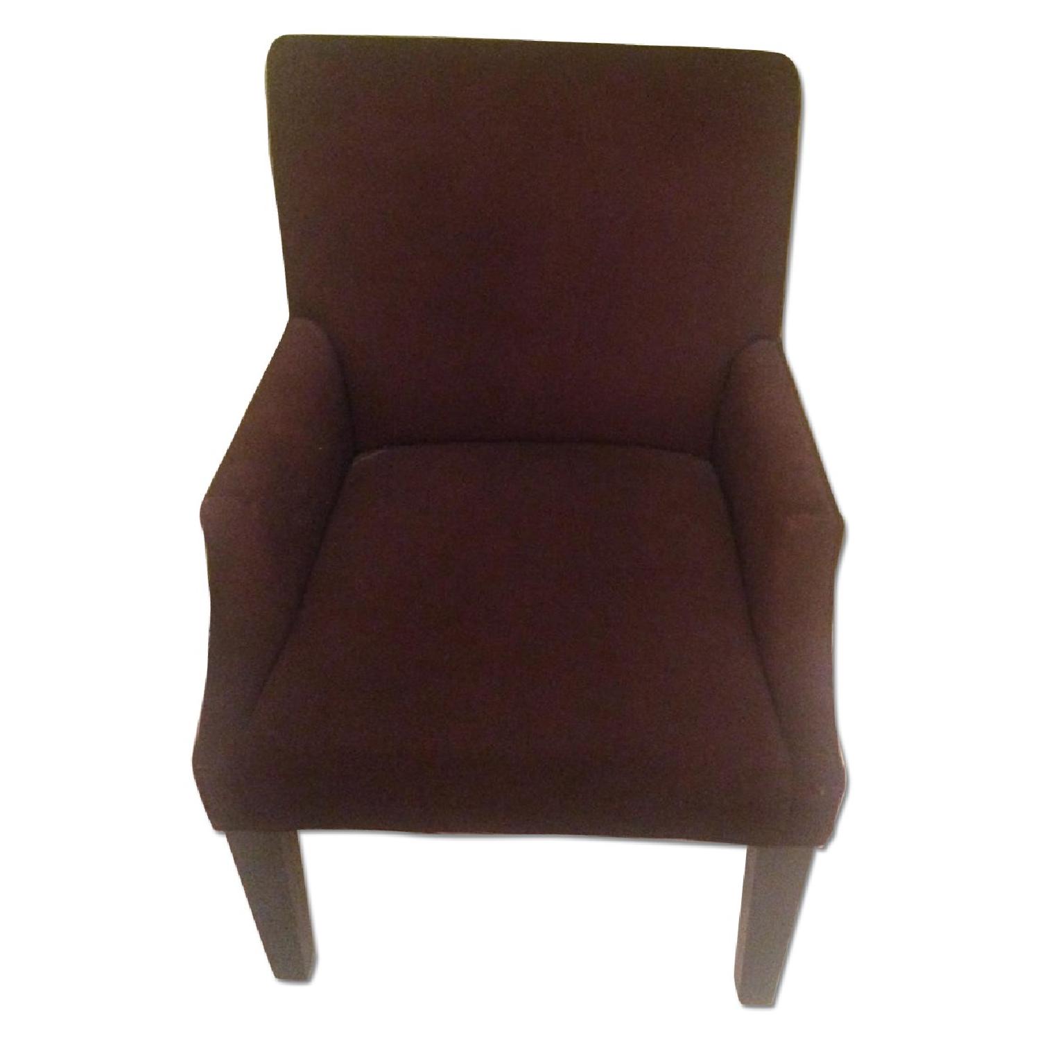 Brown Suede Accent Chair - AptDeco