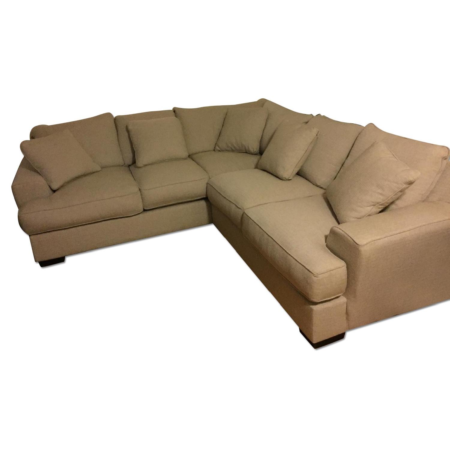 Beige L-Shaped Sectional Sofa - AptDeco