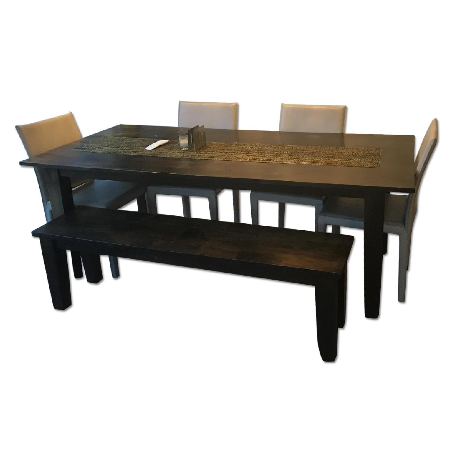 Crate & Barrel Basque Dining Table w/ 1 Bench - AptDeco