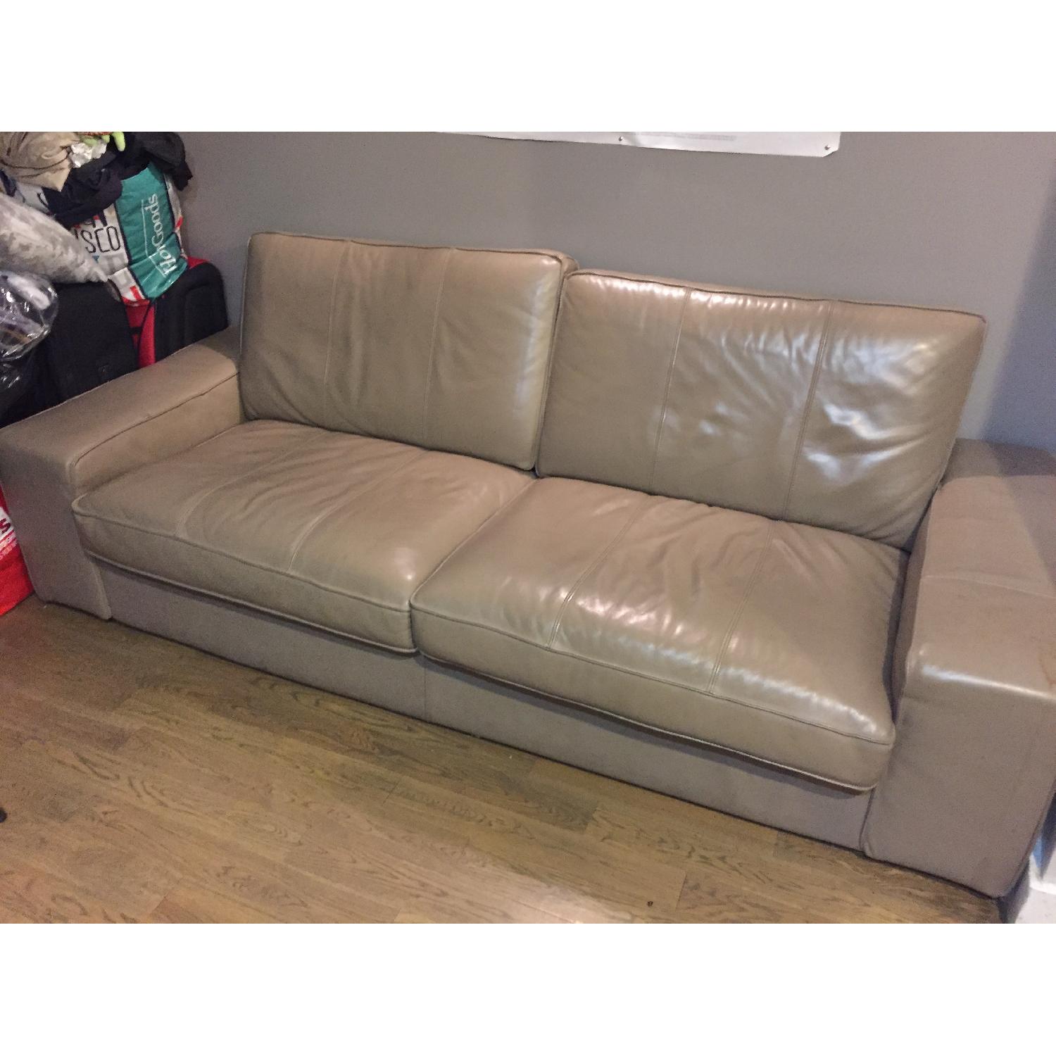 Ikea Kivik Leather Sofa in Grann Bomstad Beige - AptDeco