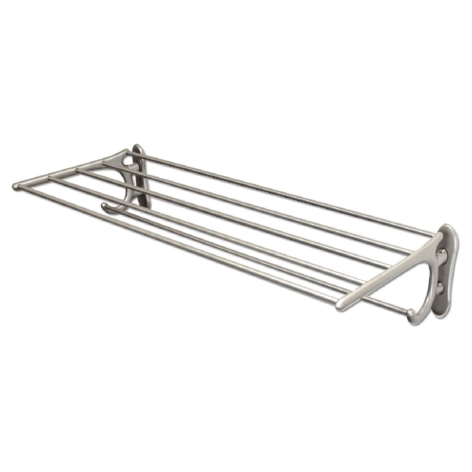 Wall-Mounted Train Rack in Brushed Nickel Finish - AptDeco