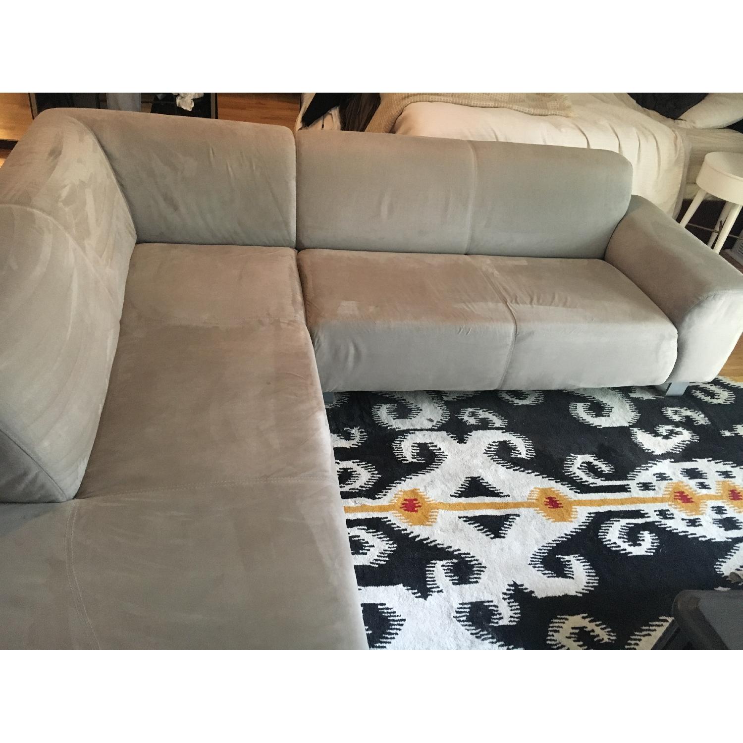 Dania Furniture Microsuede Sectional Sofa - AptDeco