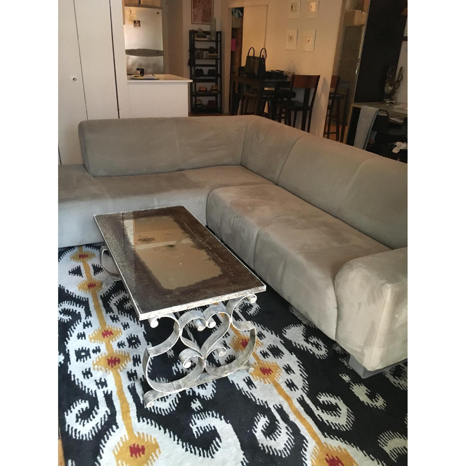 Dania Furniture Microsuede Sectional Sofa - AptDeco
