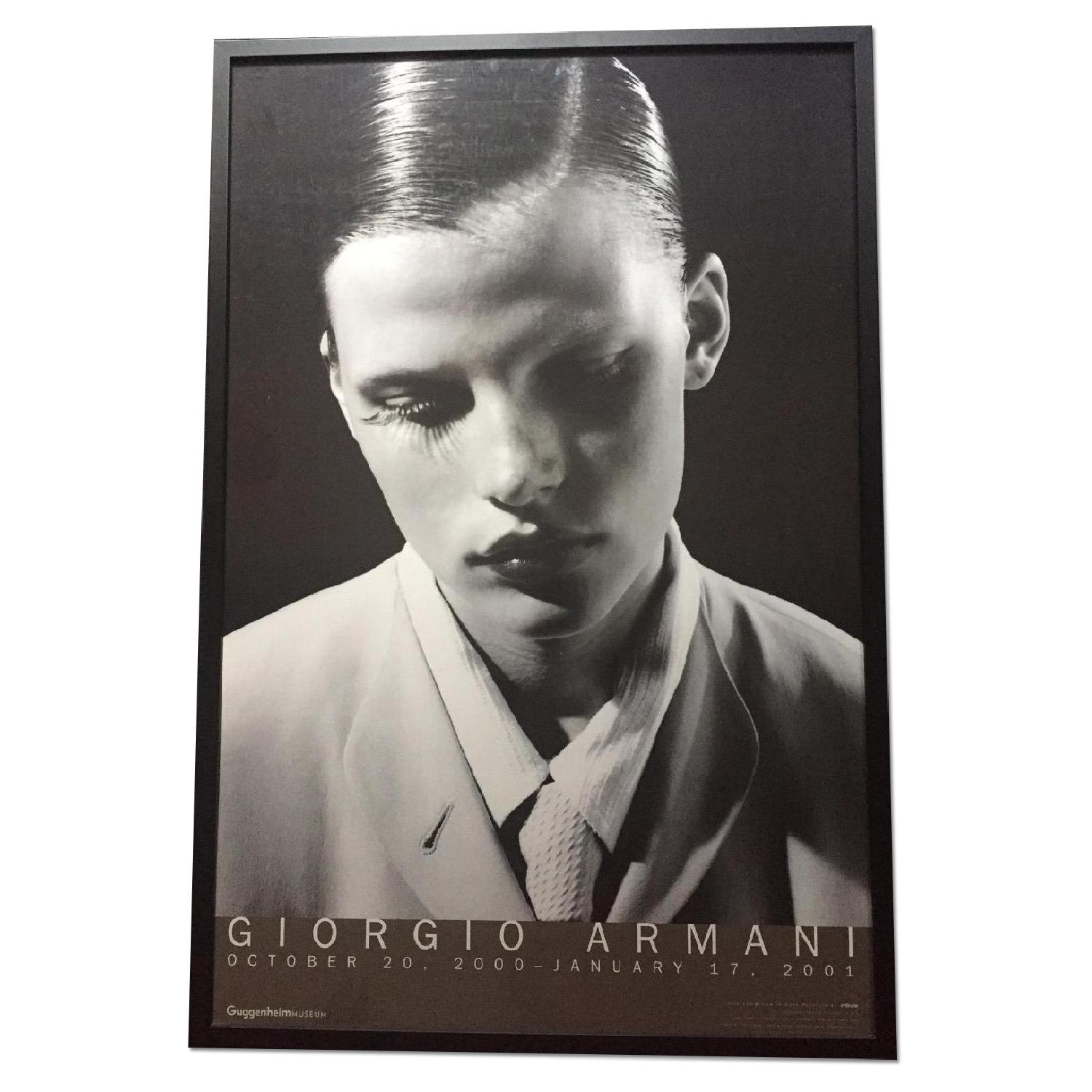Giorgio Armani Guggenheim Exhibition Poster in Italian Wood Frame - AptDeco