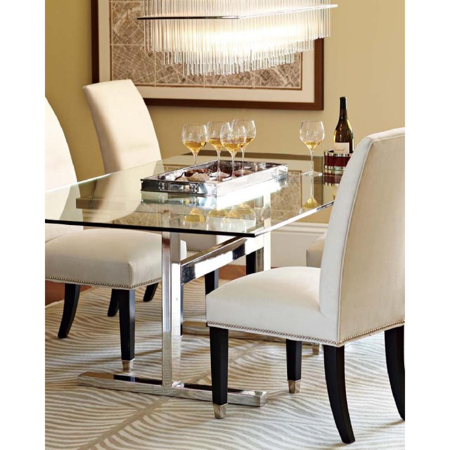 Williams Sonoma Mercer Glass Top Dining Table - AptDeco