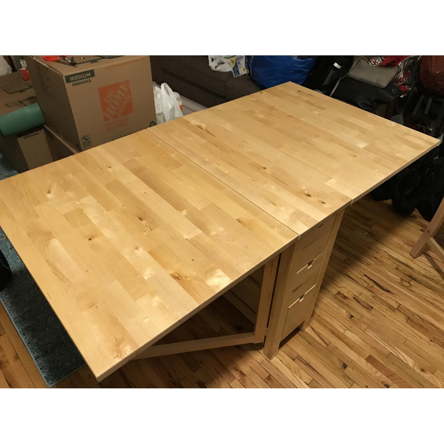 Ikea Norden Gate Leg Dining Table w/ 2 Chairs - AptDeco