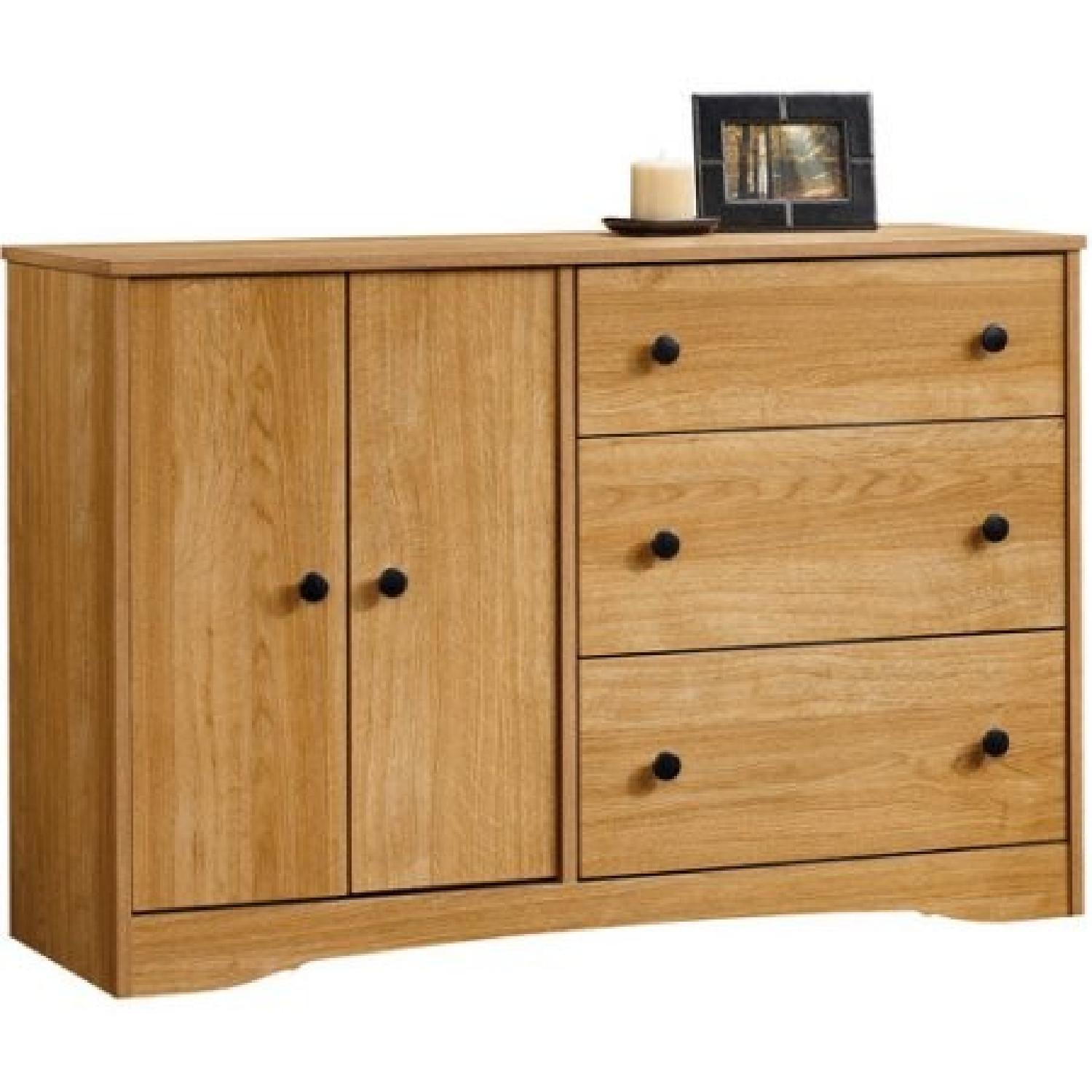Sauder Highland Oak 3 Drawer Dresser - AptDeco