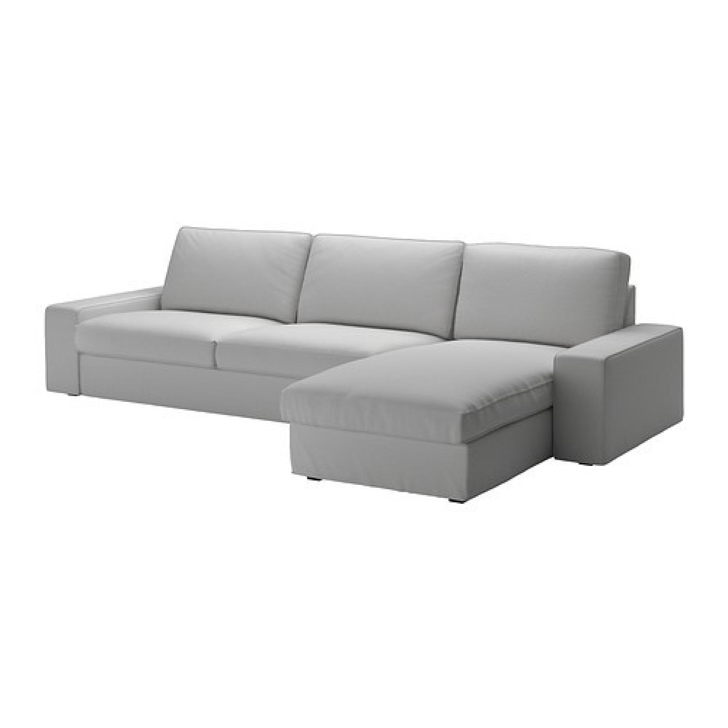 Ikea Kivik 3-Seat Sectional in Orrsta Light Gray - AptDeco