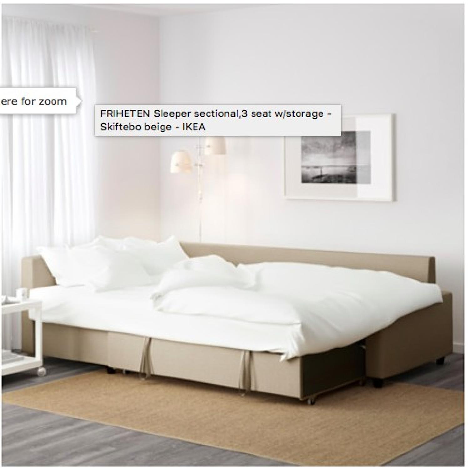 Ikea Friheten Beige Sleeper Sectional Sofa - AptDeco