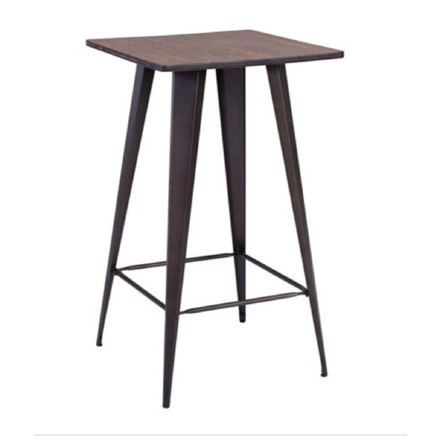 Target Titus Rustic Wood & Metal Pub Table w/ 2 Barstools - AptDeco