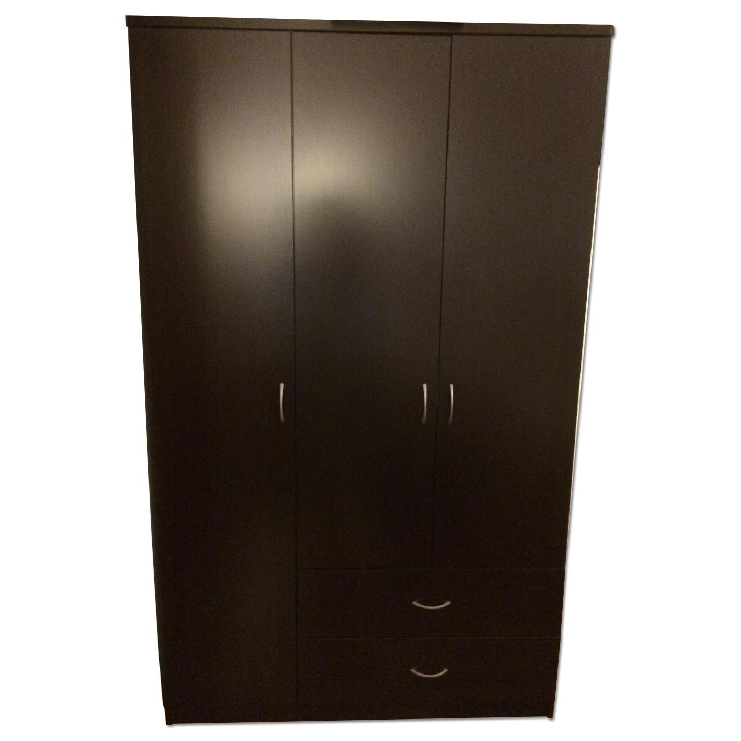 Downtown Furniture Espresso Stained Wooden Armoire - AptDeco