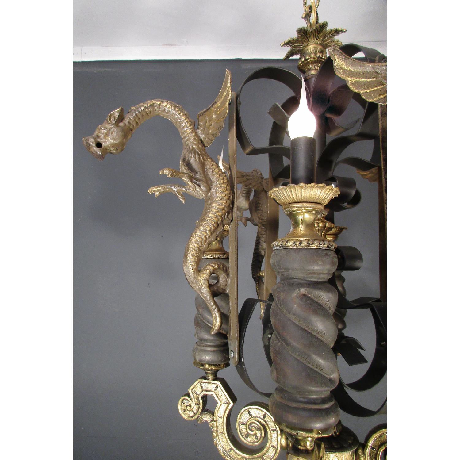 Gothic Style Gargoyle Dragon Chandelier Vintage Light Fixture Lamp ...