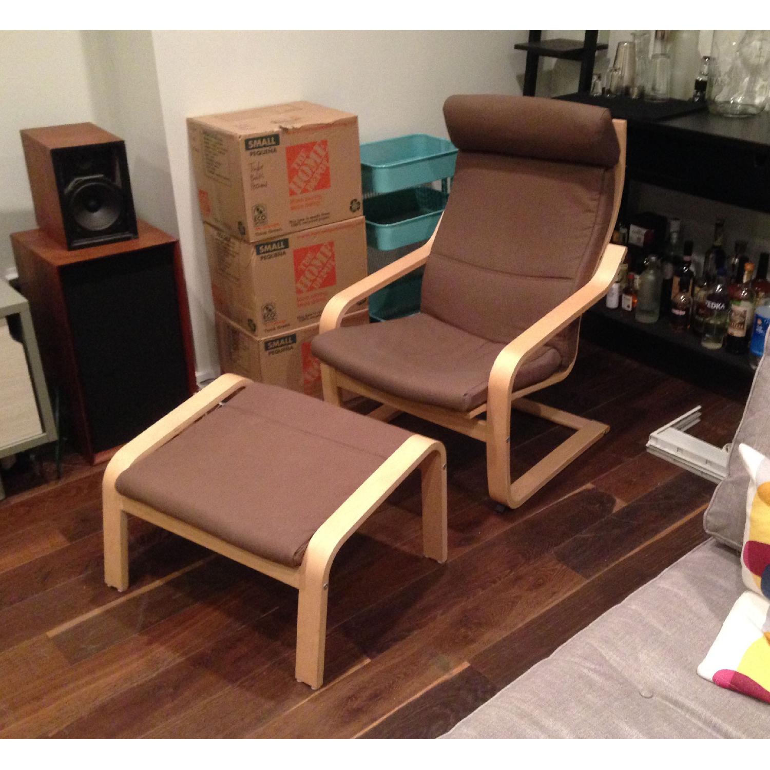 Ikea Poang Chair w/ Footstool - AptDeco