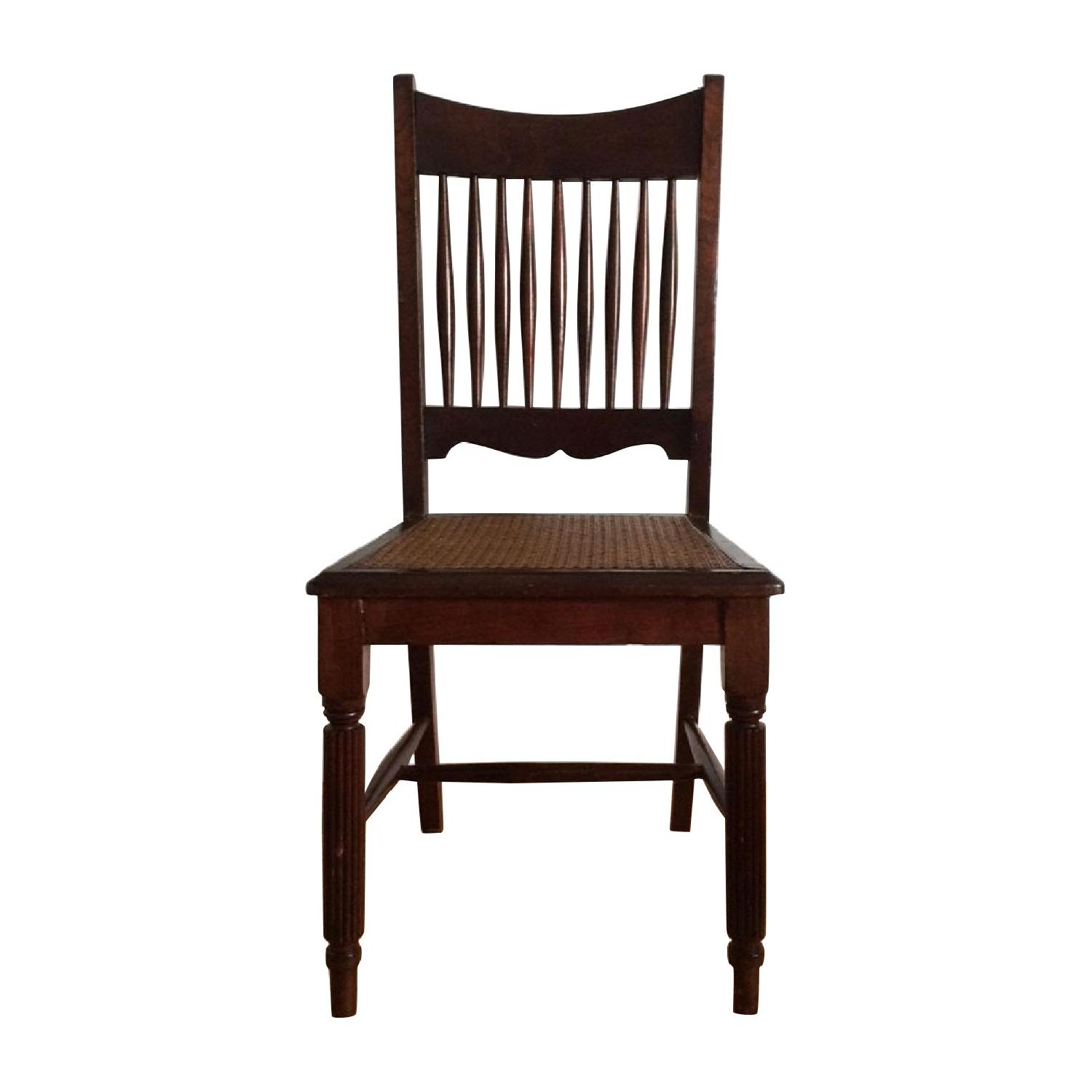 High Back Solid Wood American Dining Chairs - Set of 6 - AptDeco