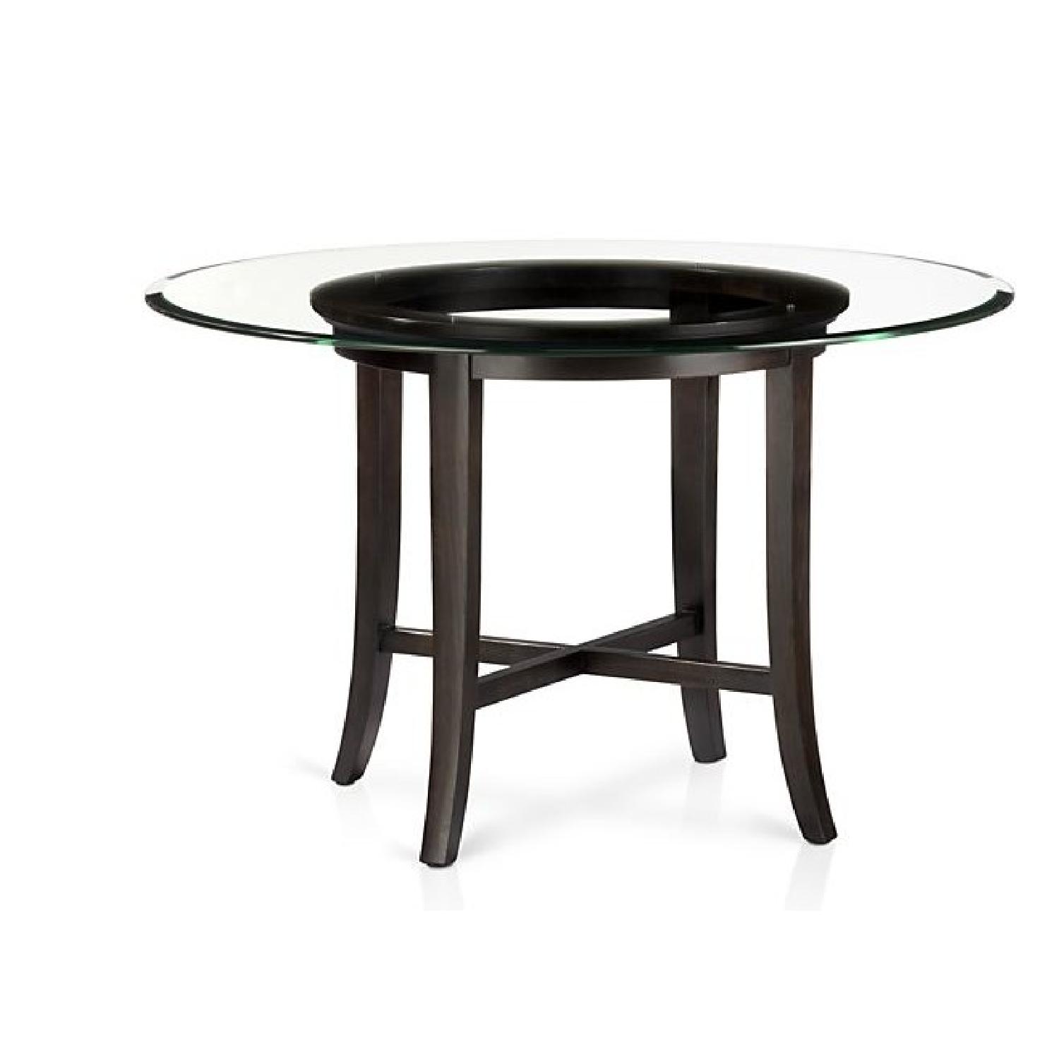 Crate & Barrel Round Glass Top Dining Table - AptDeco